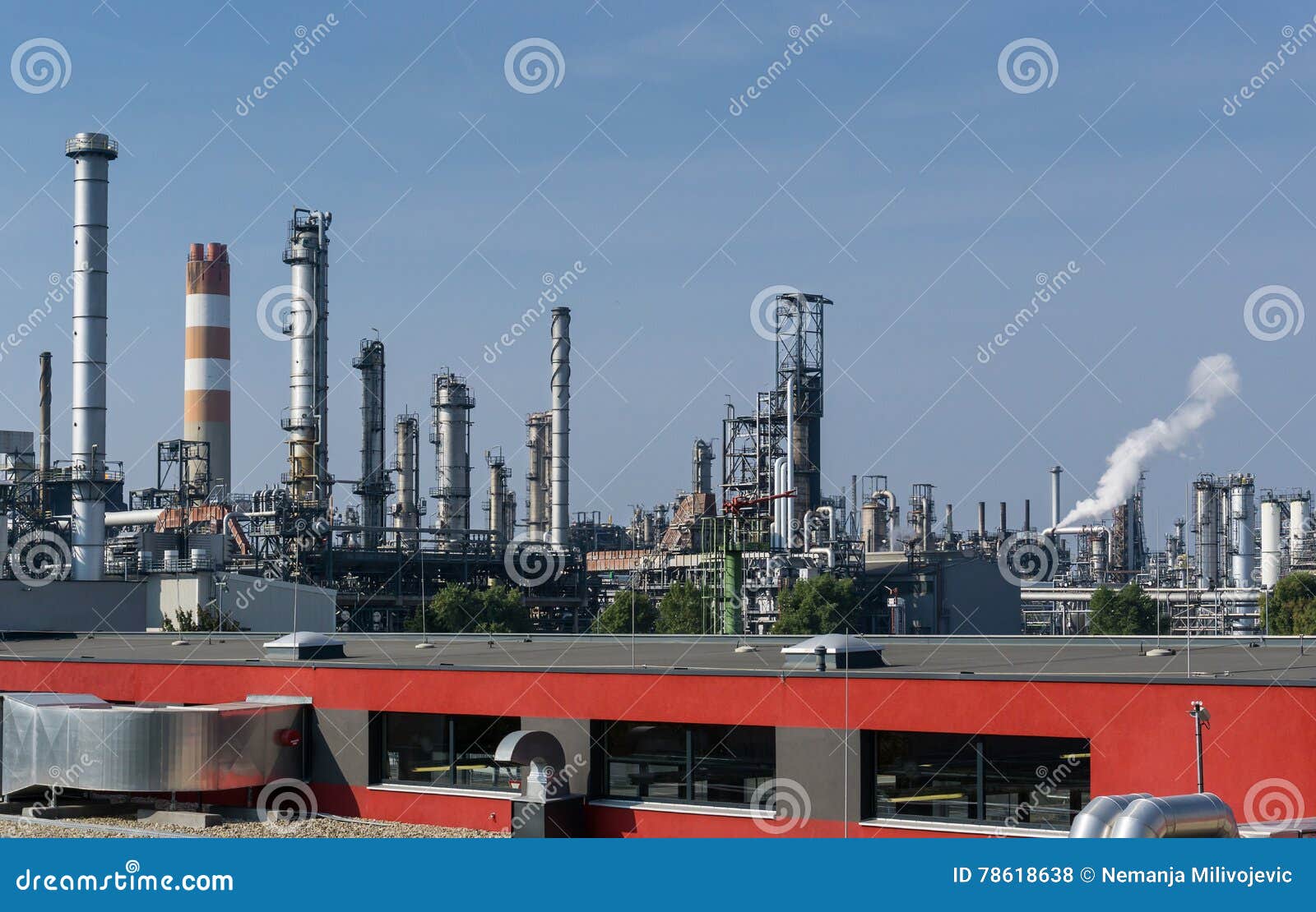 Oil rafinery stock photo. Image of chimney, factory, industry - 78618638