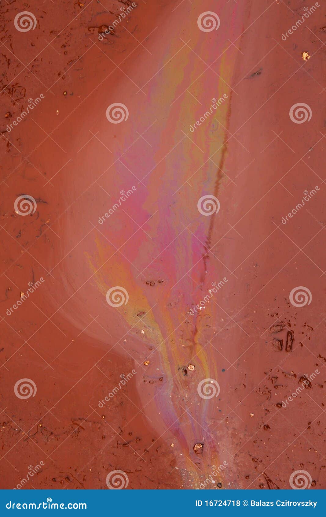 Oil in the red sludge stock photo. Image of pollution - 16724718