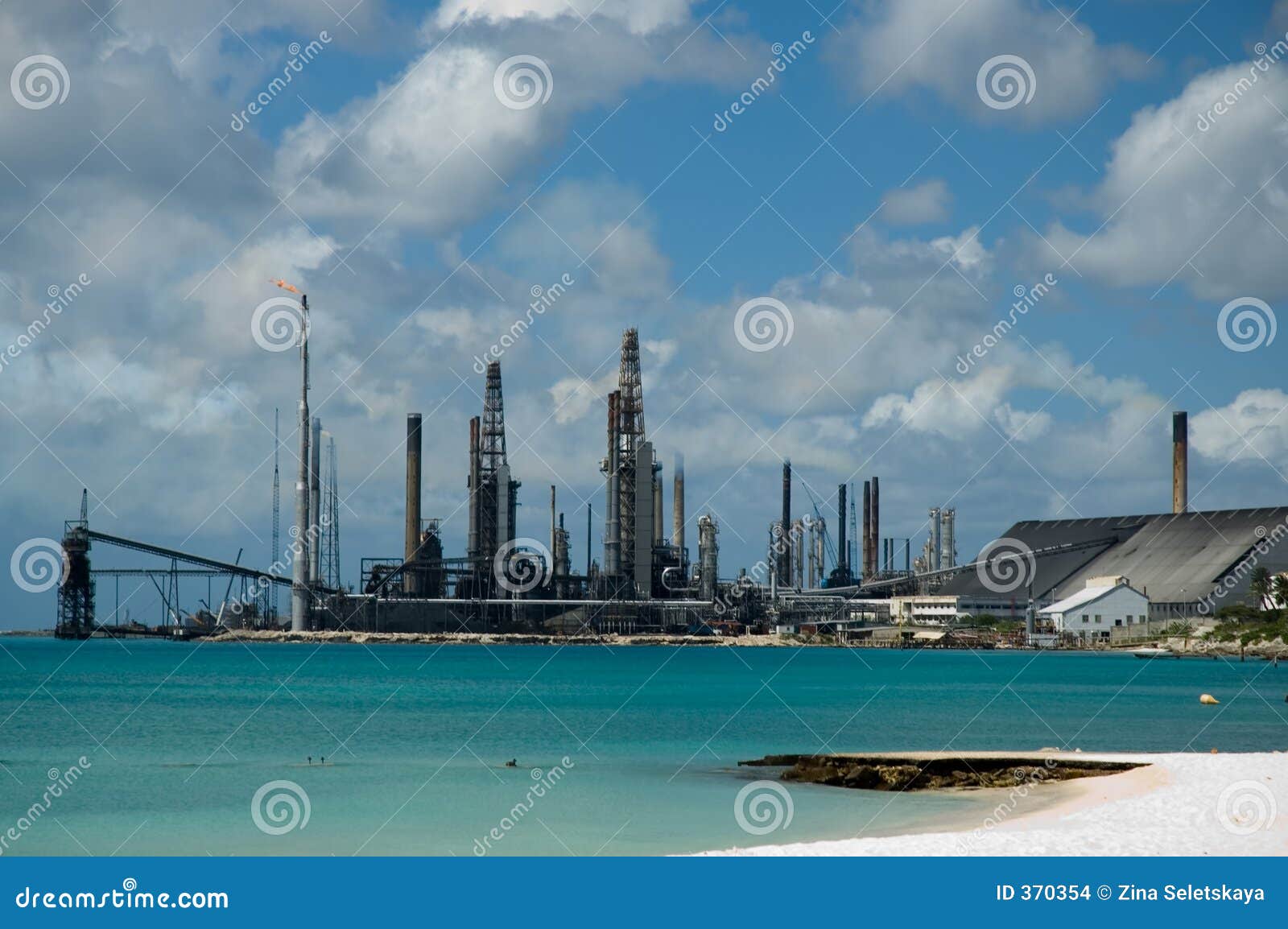 Oil refinary stock photo. Image of sunny, haze, coast, fuel - 370354