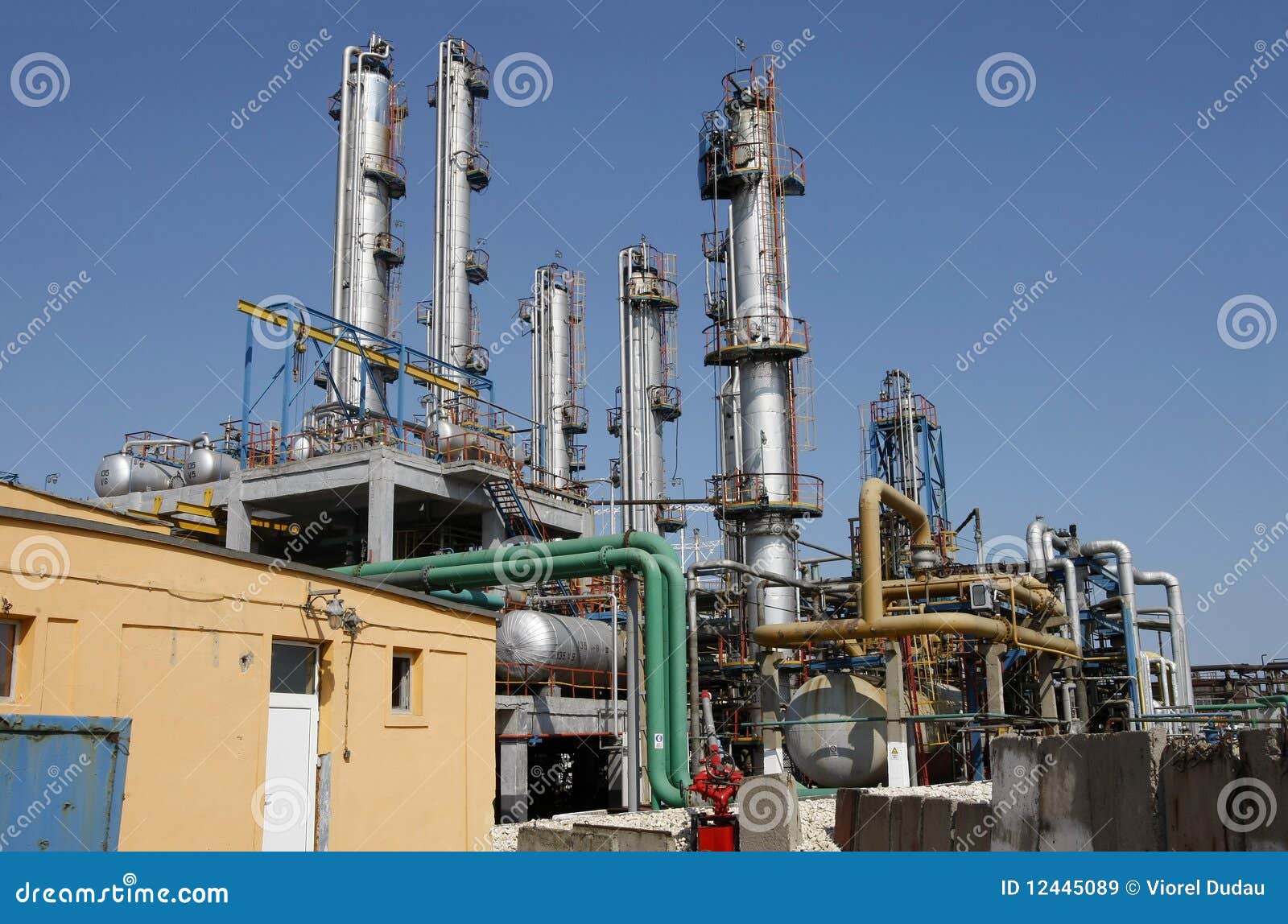 Oil refinery stock image. Image of pipes, piping, stacks - 12445089
