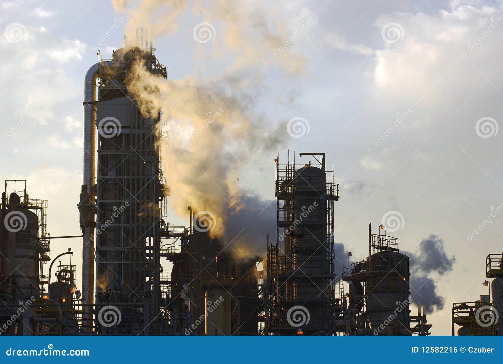 Oil refinery stock photo. Image of emissions, global - 12582216