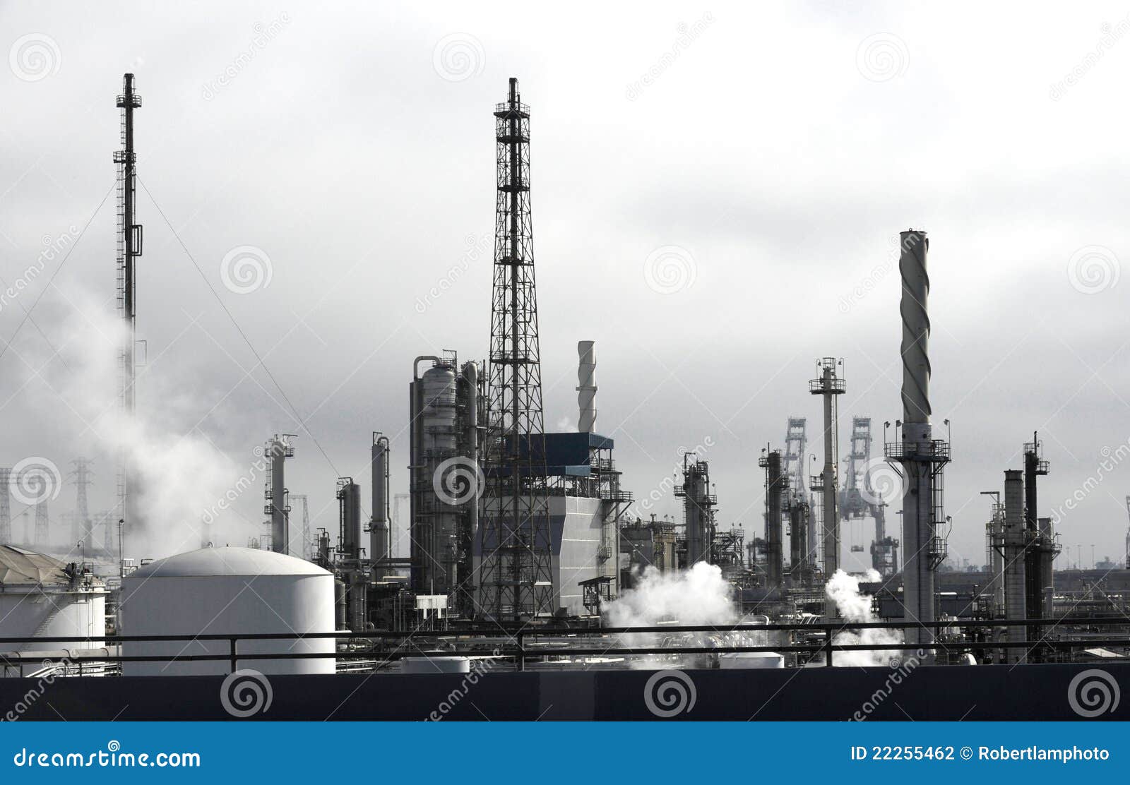Oil refinery stock photo. Image of smoke, chemical, piping - 22255462