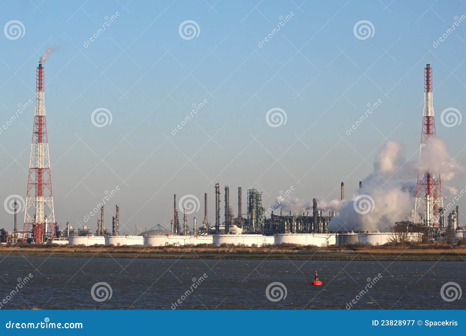 Oil refinery stock image. Image of chemical, gasoline - 23828977