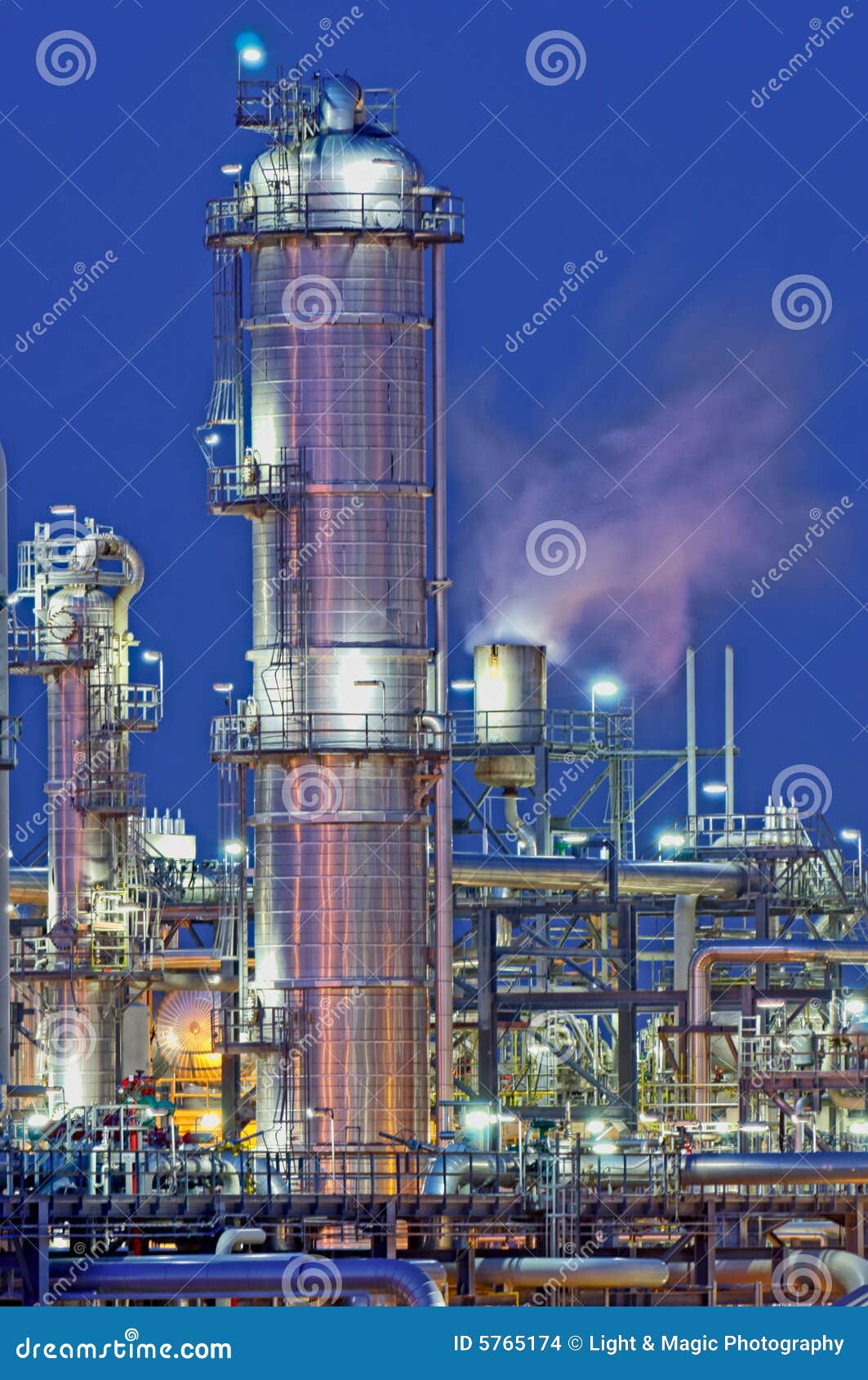 Oil Refinery stock photo. Image of industry, lighting - 5765174