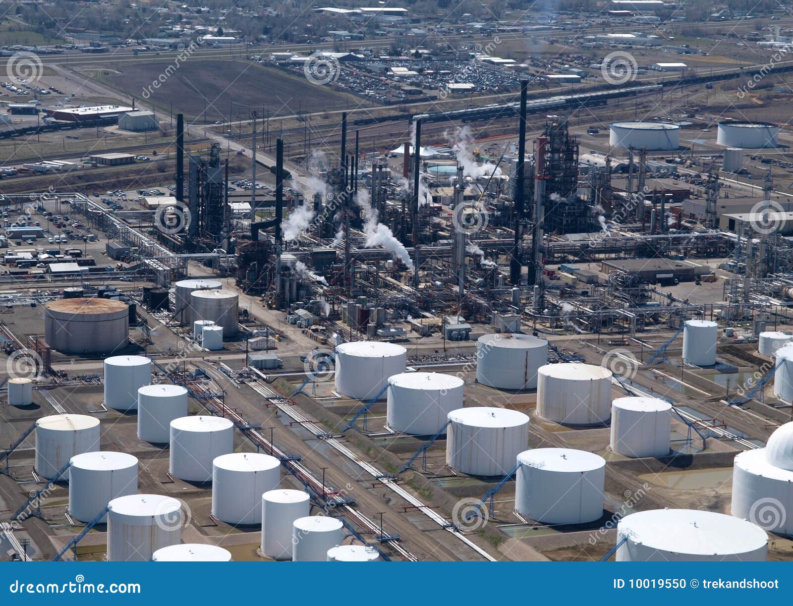 Oil Refinery Aerial stock photo. Image of ethanol, tank - 10019550