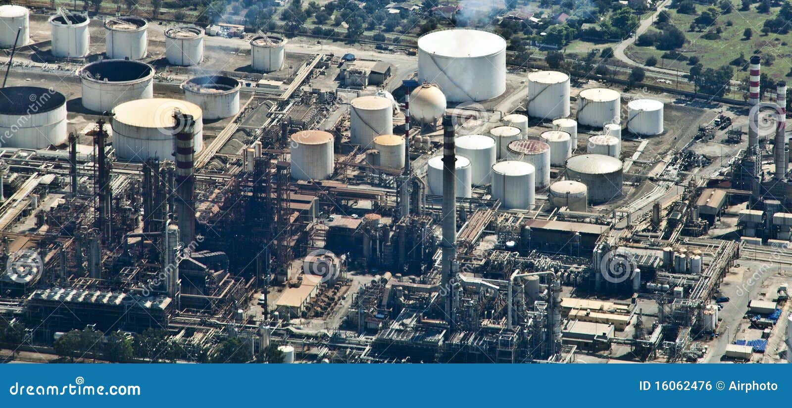 Oil Refinery, aerial view stock photo. Image of distillation - 16062476