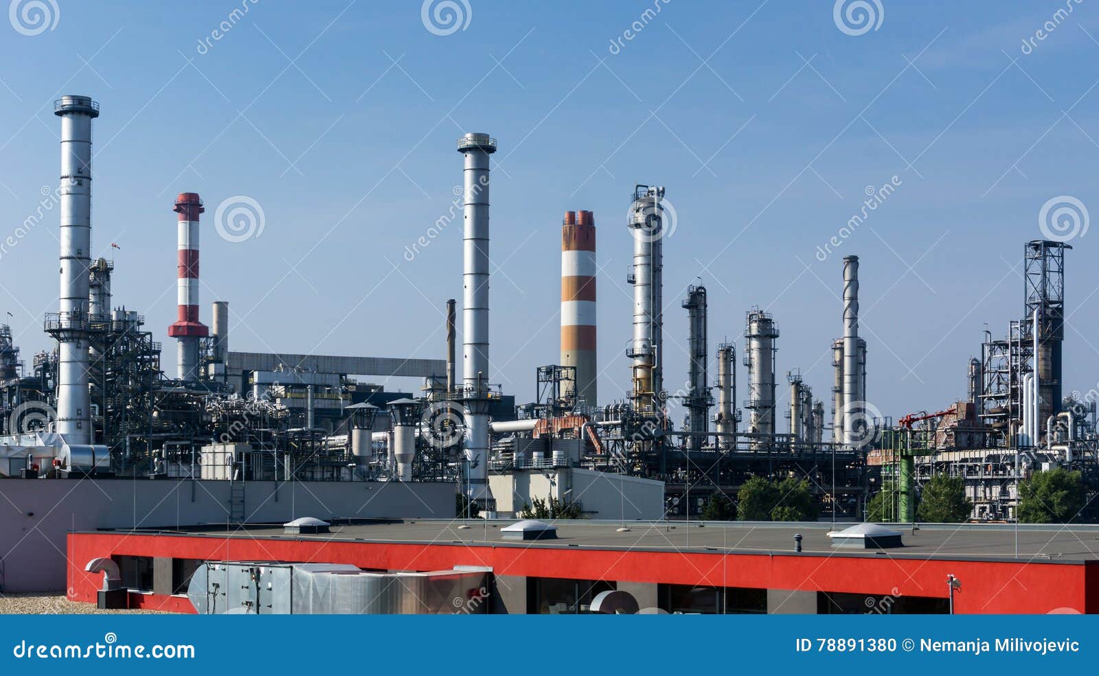 Oil refinery stock photo. Image of smoke, petrol, facility - 78891380