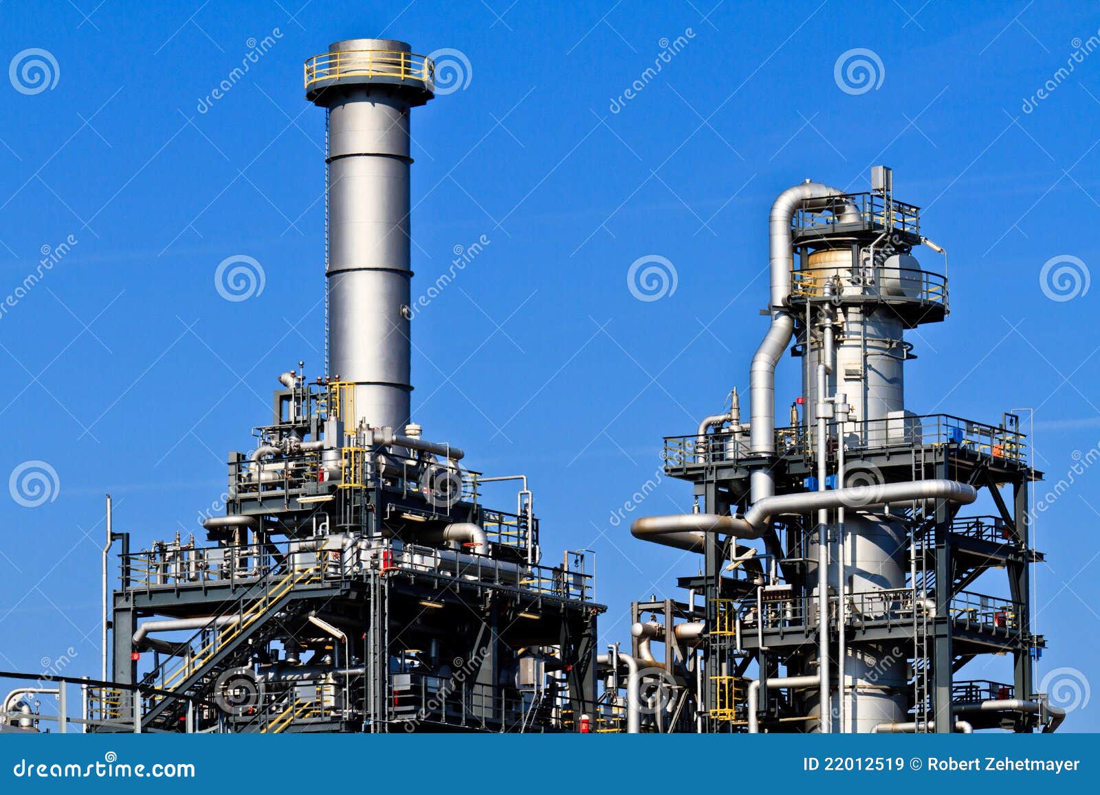 Oil Refinery (blue sky) stock image. Image of factory - 22012519