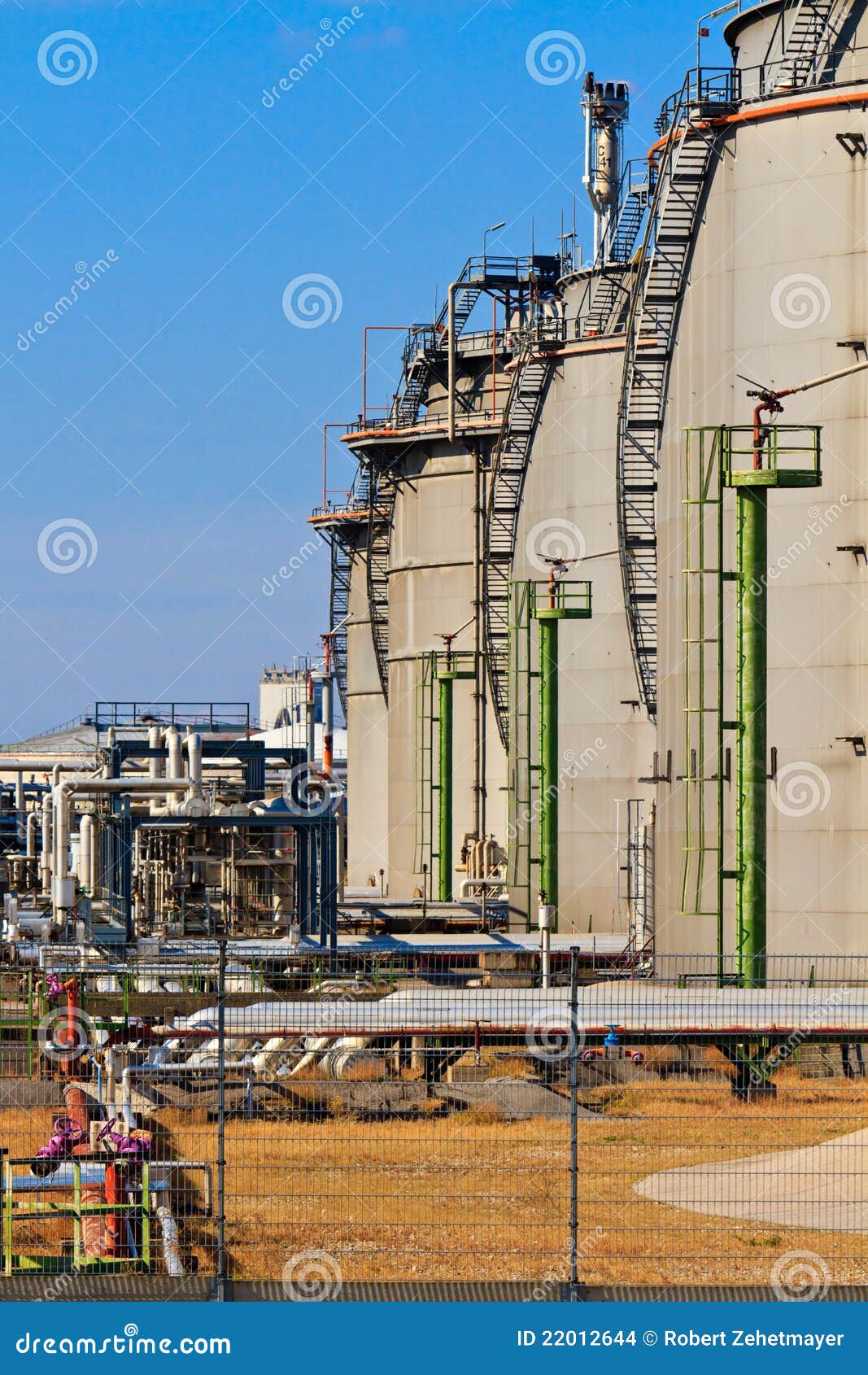 Oil Refinery (blue sky) stock photo. Image of petrol - 22012644