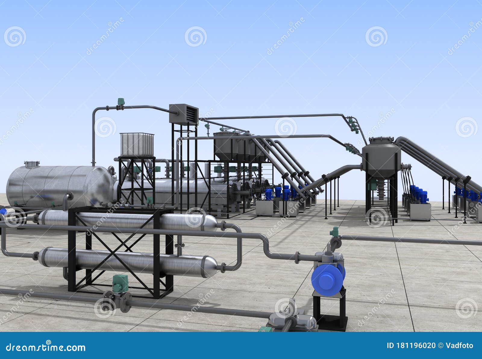 Chemical Production, Waste Processing Plant, Exterior Visualization, 3D ...