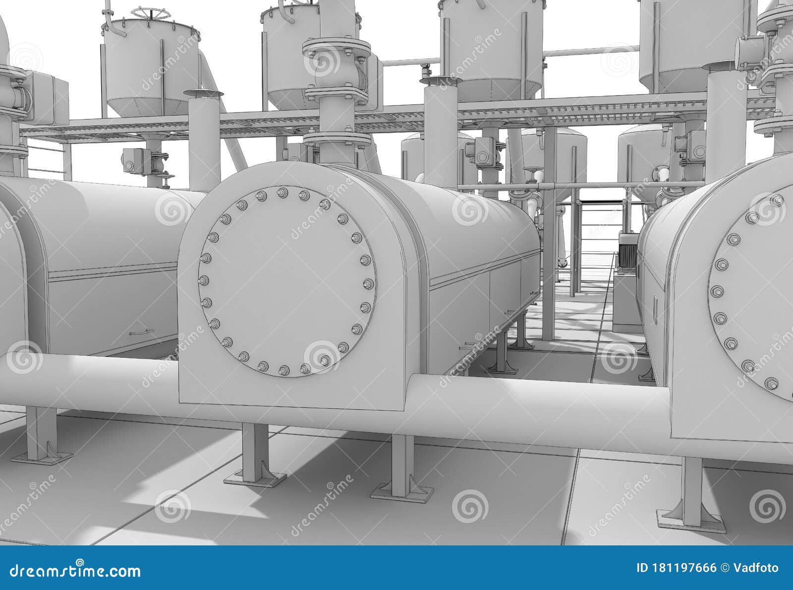 Chemical Production, Waste Processing Plant, Exterior Visualization, 3D ...