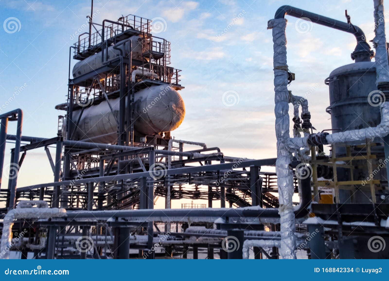 Oil Refinery Construction of an Oil Industrial Facility Stock Photo ...