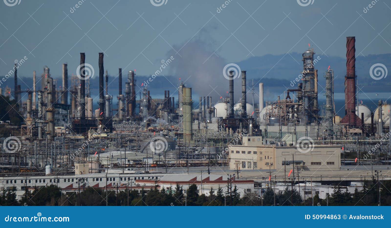 Oil Refinery at Day stock image. Image of metal, storage - 50994863