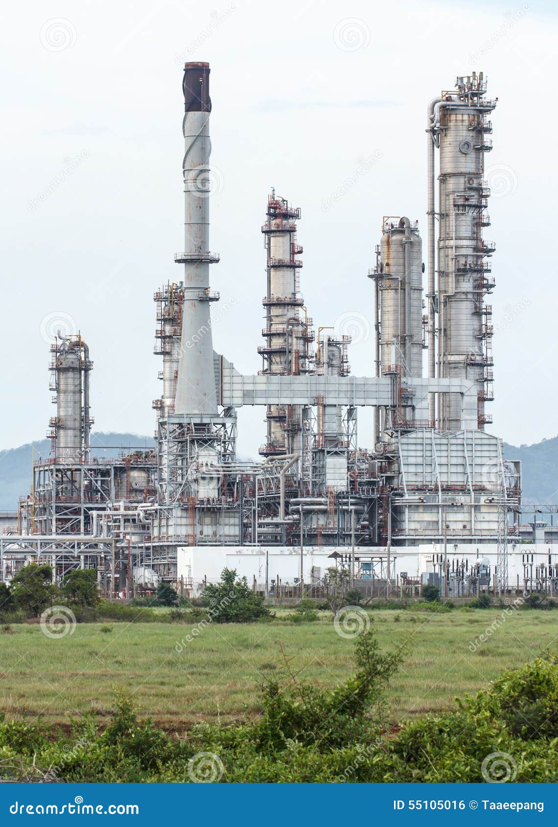 Oil Refinery in daytime stock photo. Image of industry - 55105016