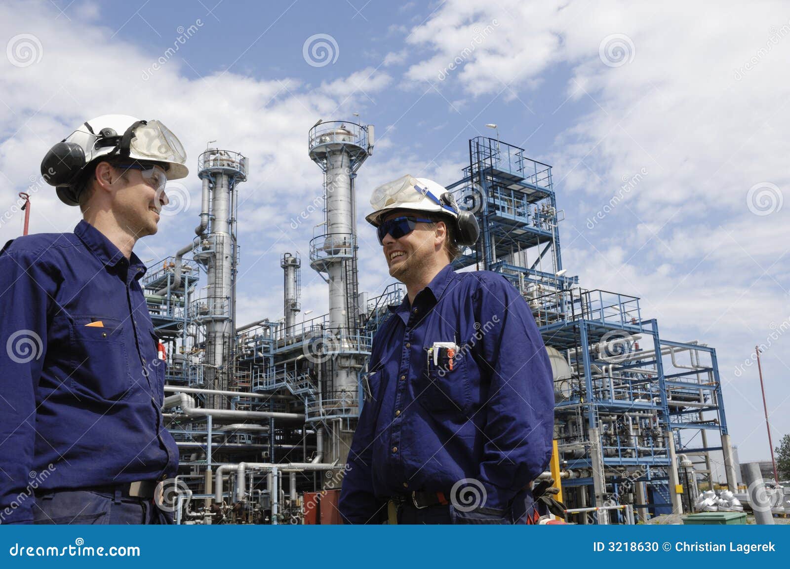 Oil refinery and engineers stock photo. Image of construction - 3218630