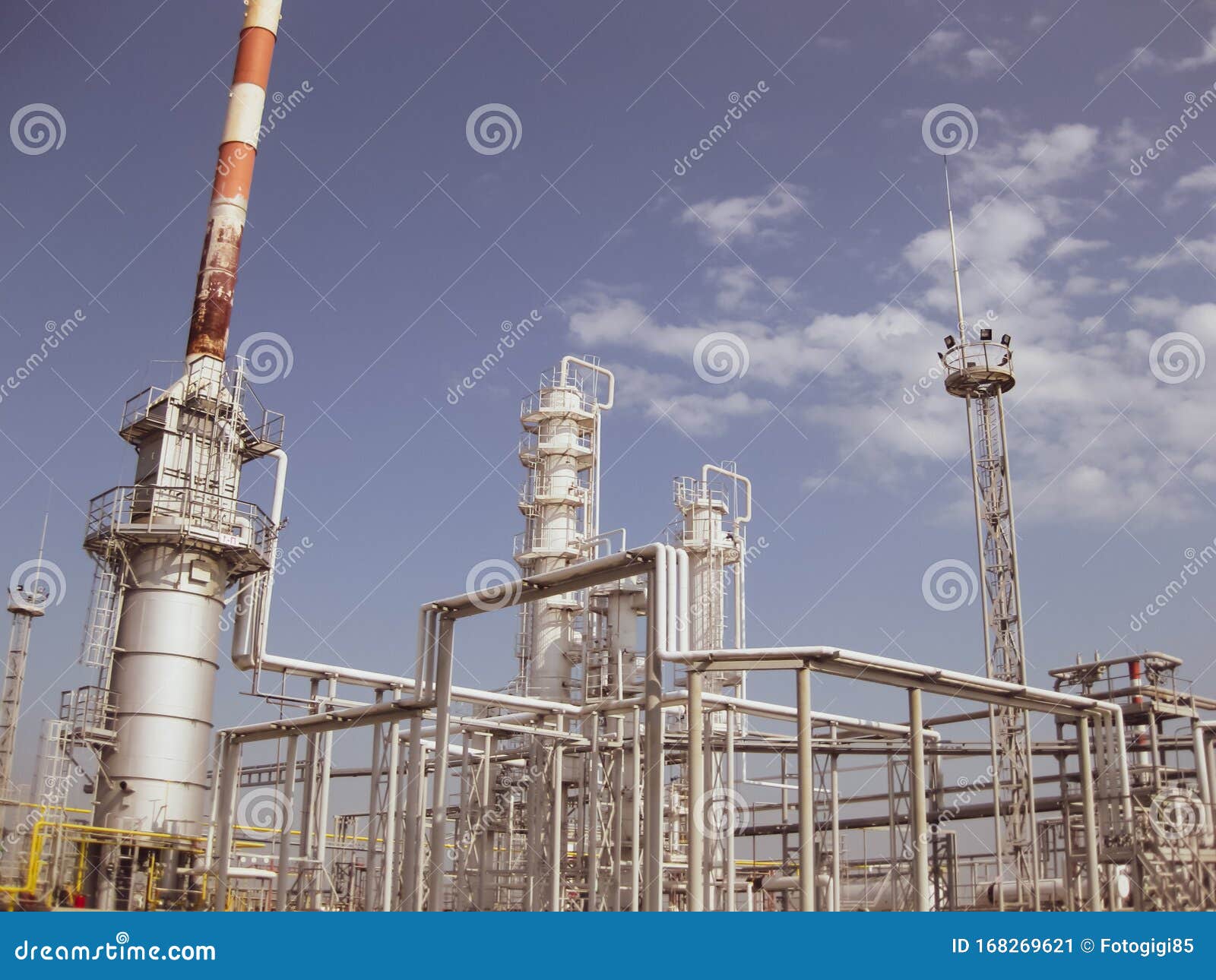Oil refinery stock image. Image of factory, flange, diesel - 168269621