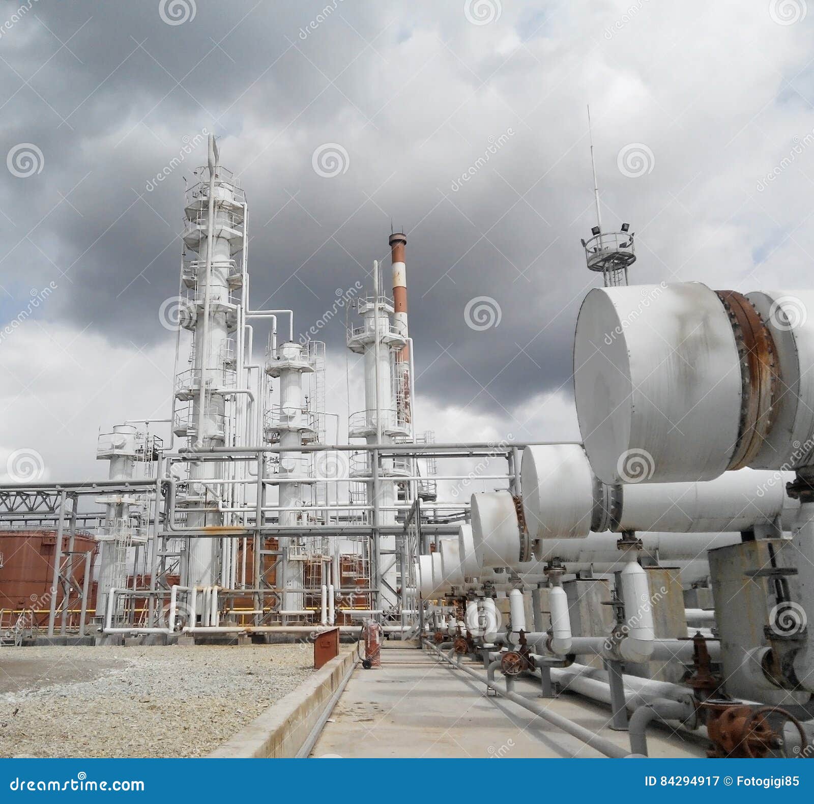 The oil refinery stock image. Image of petroleum, engineering - 84294917