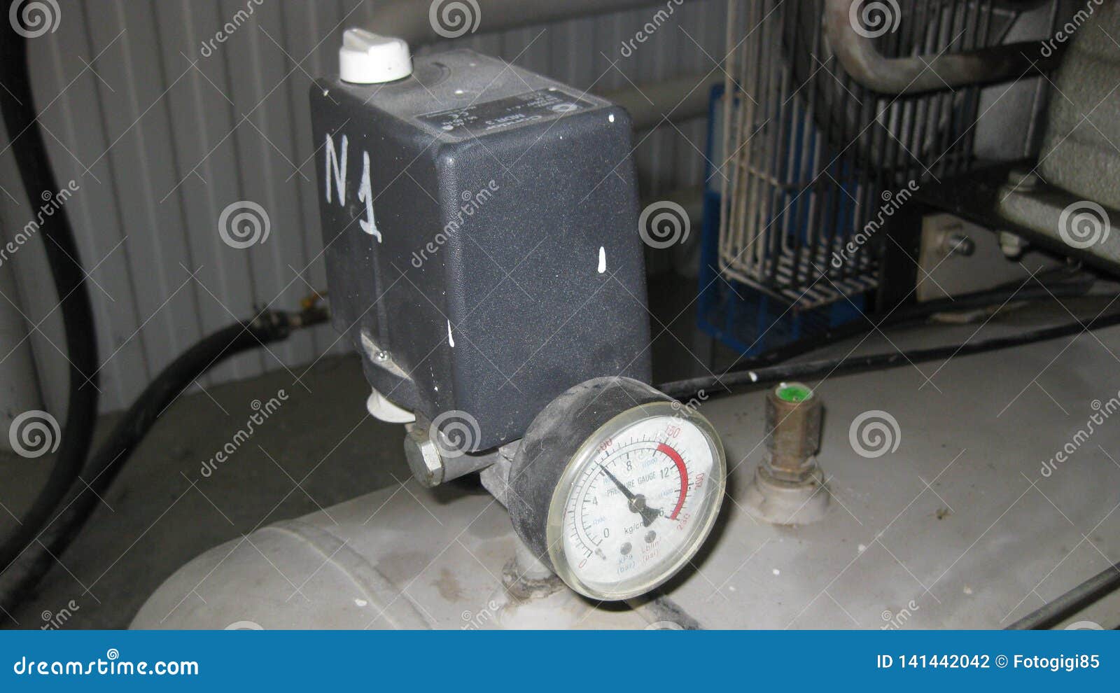 Air Compressor. Equipment for Creation of Pressure Air Stock Photo ...