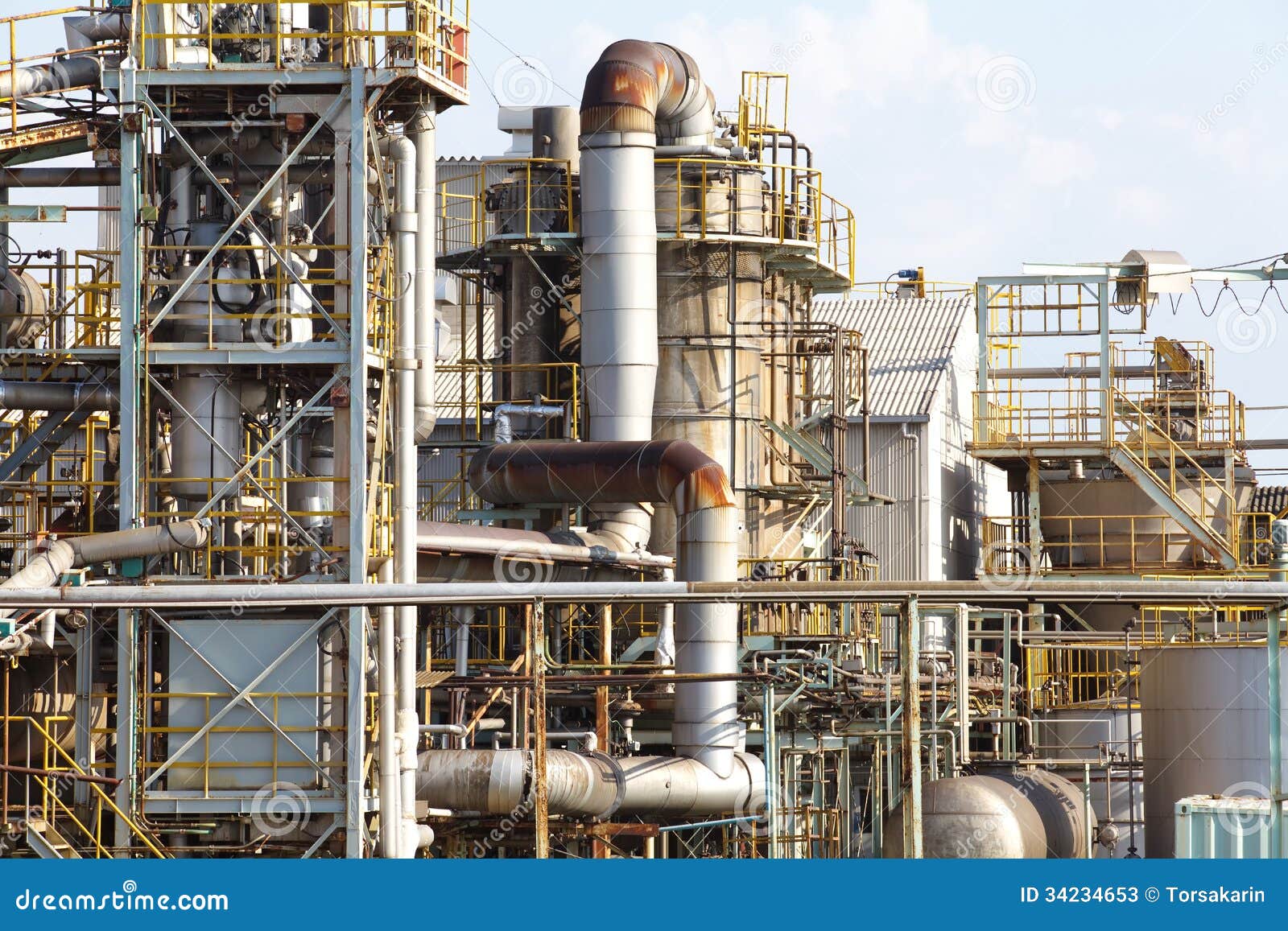Oil Refinery factory stock image. Image of structure - 34234653