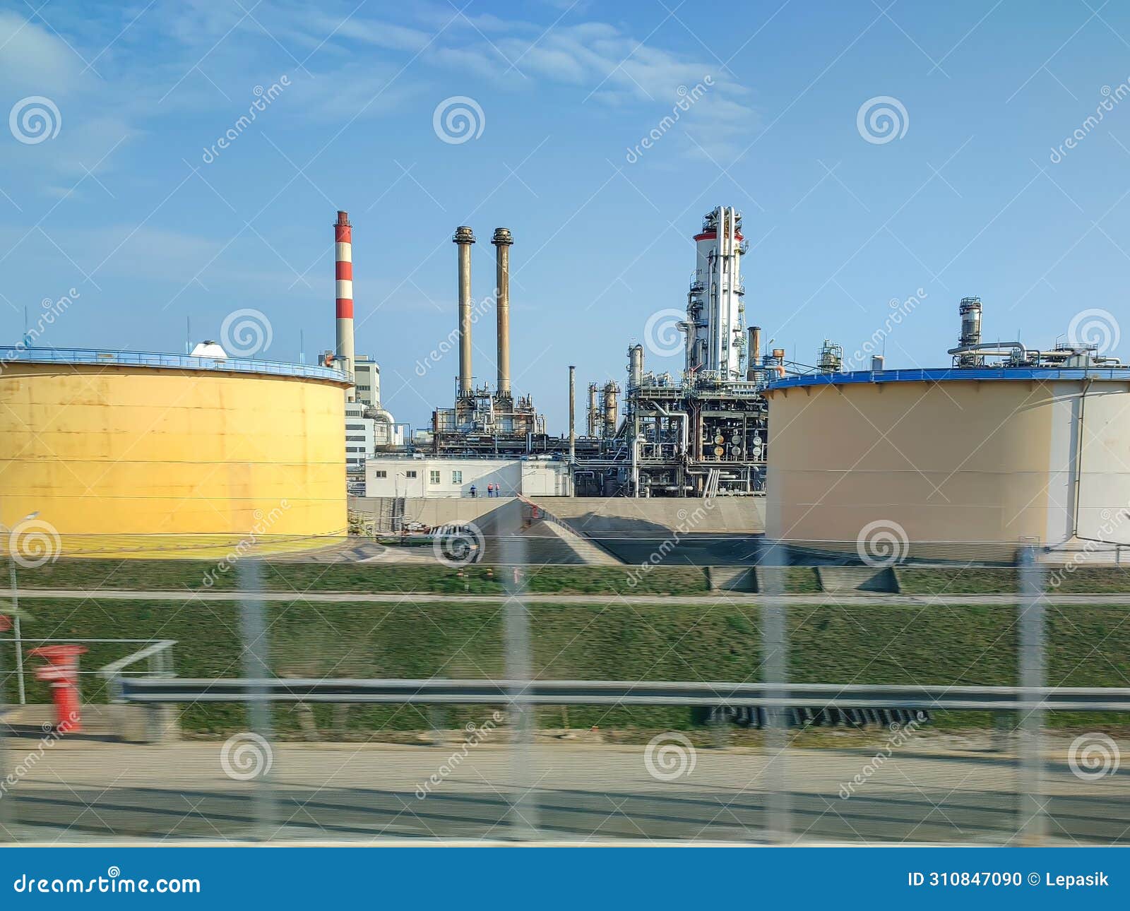 Oil Refinery, Oil and Gas Production Structures. Stock Photo - Image of ...