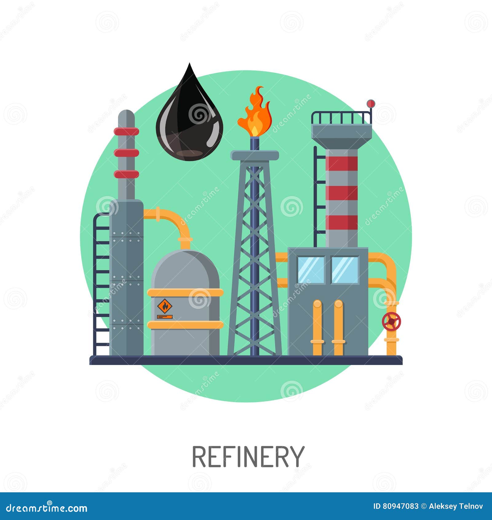 Oil refinery icon stock vector. Illustration of sign - 80947083