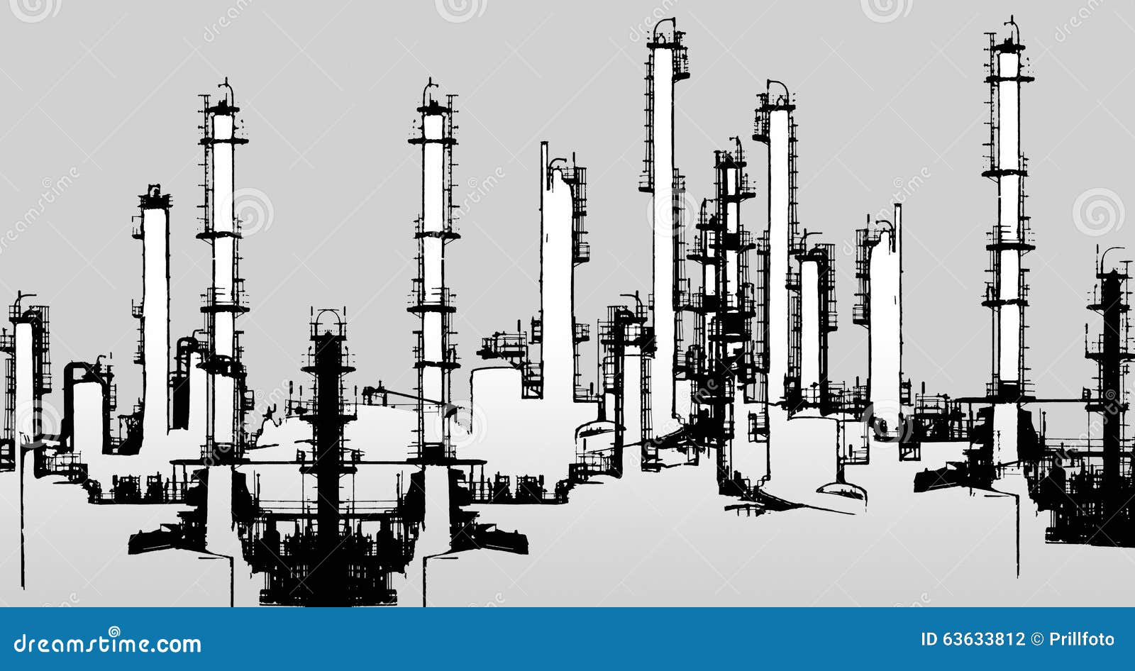 Oil Refinery Illustration Stock Illustration - Image: 63633812
