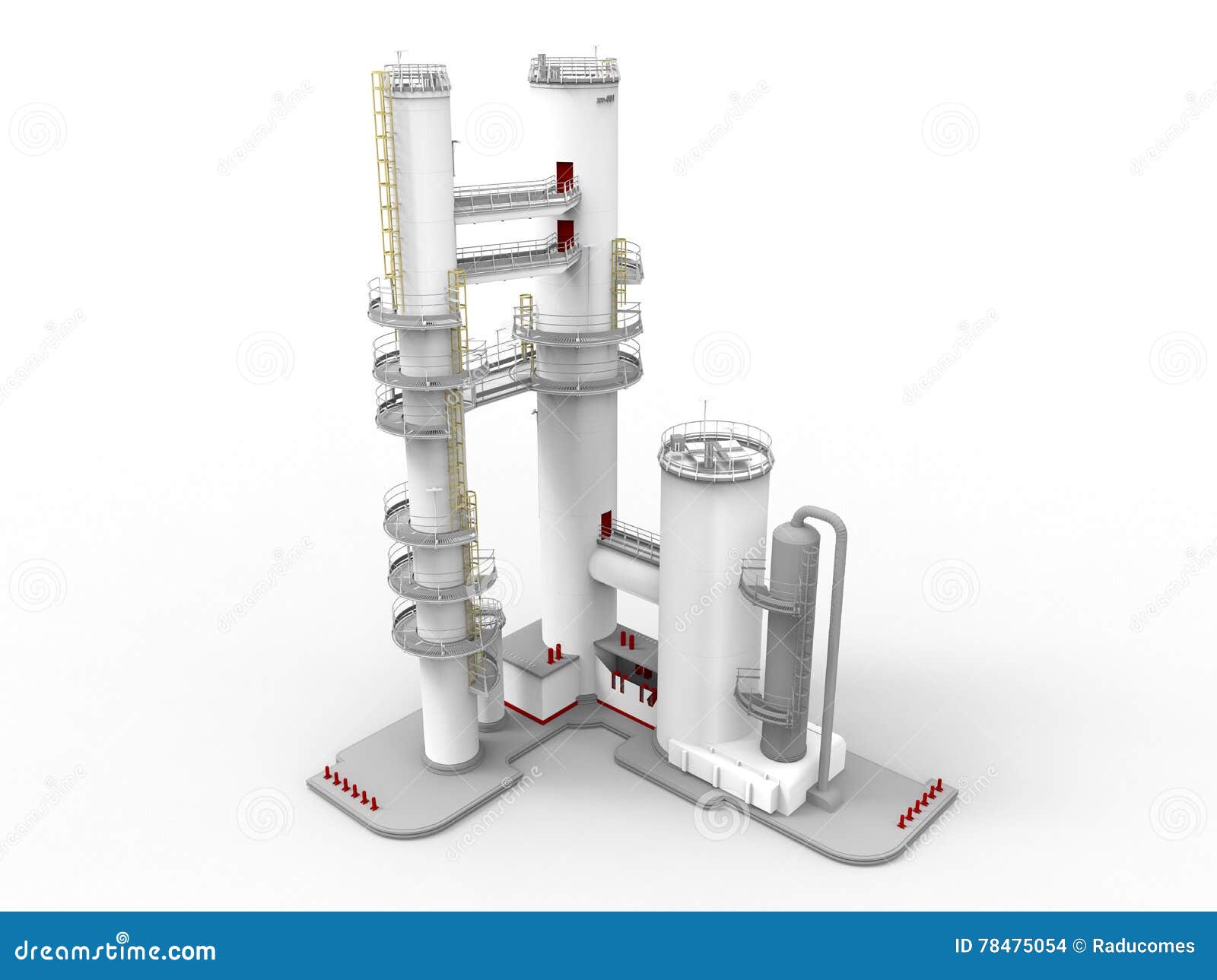 Oil refinery illustration stock illustration. Illustration of render ...