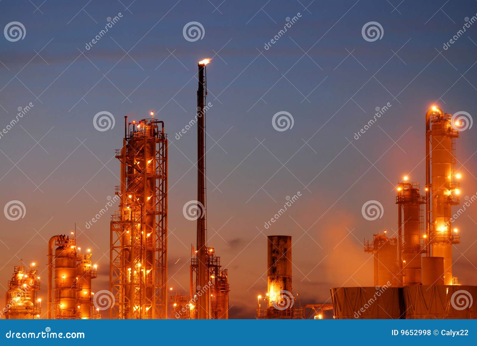 Oil Refinery at Night stock photo. Image of technology - 9652998
