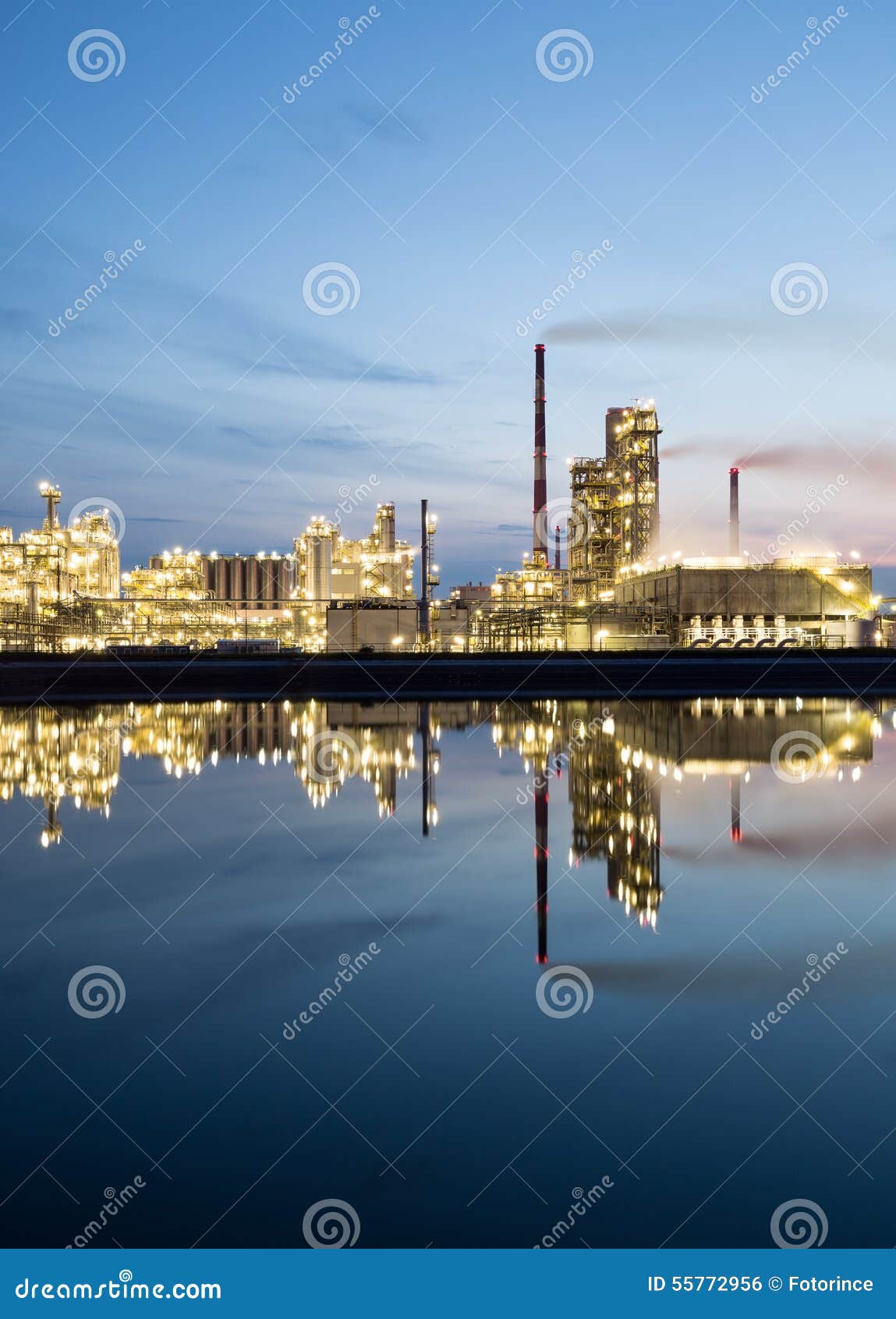 Oil refinery at night stock photo. Image of ecology, pipeline - 55772956