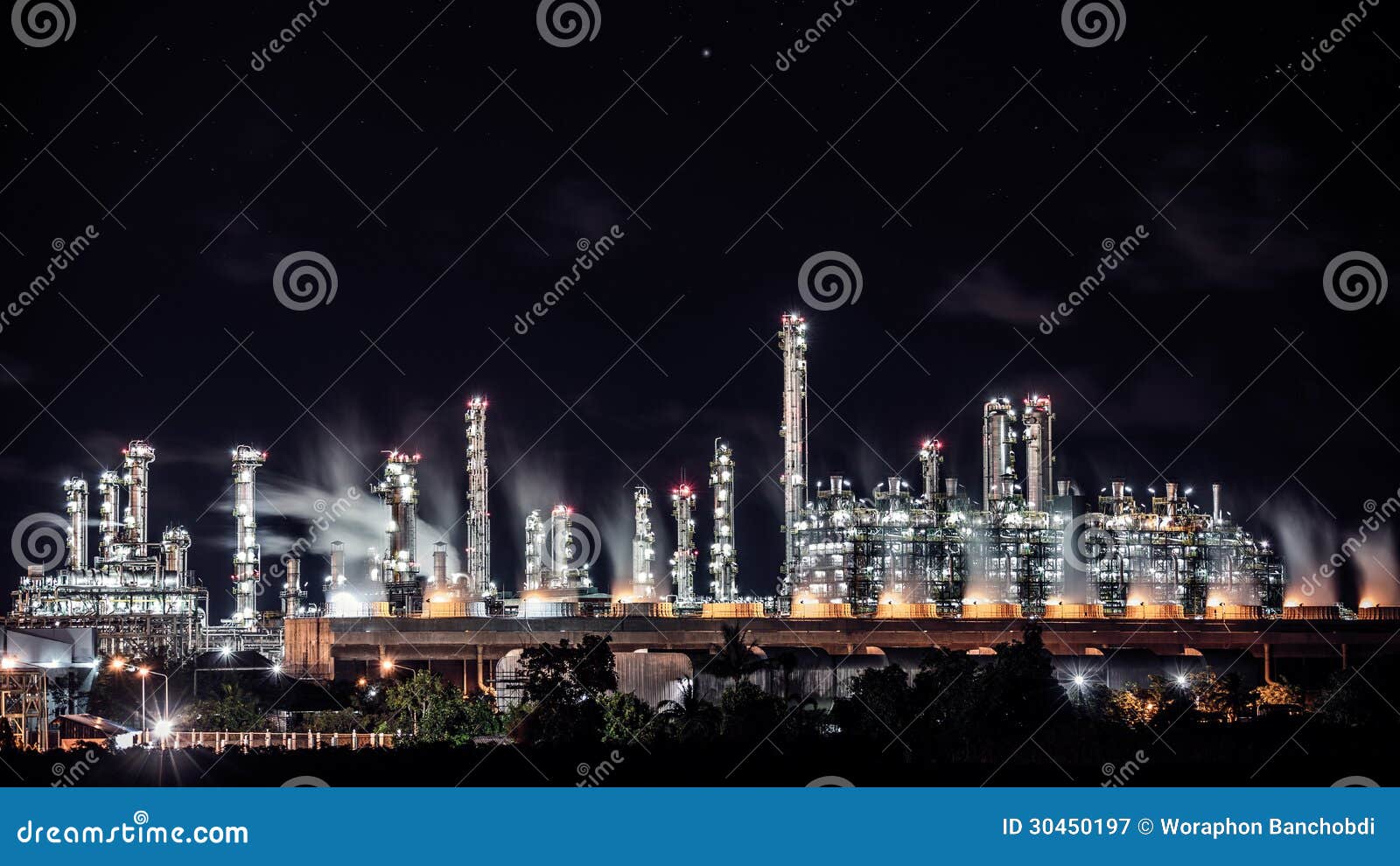 Oil refinery at night stock image. Image of natural, economy - 30450197