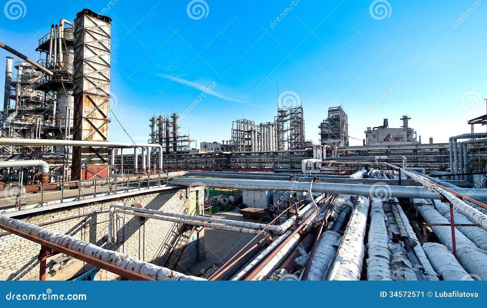 Oil refinery stock image. Image of industry, fuel, gasoline - 34572571