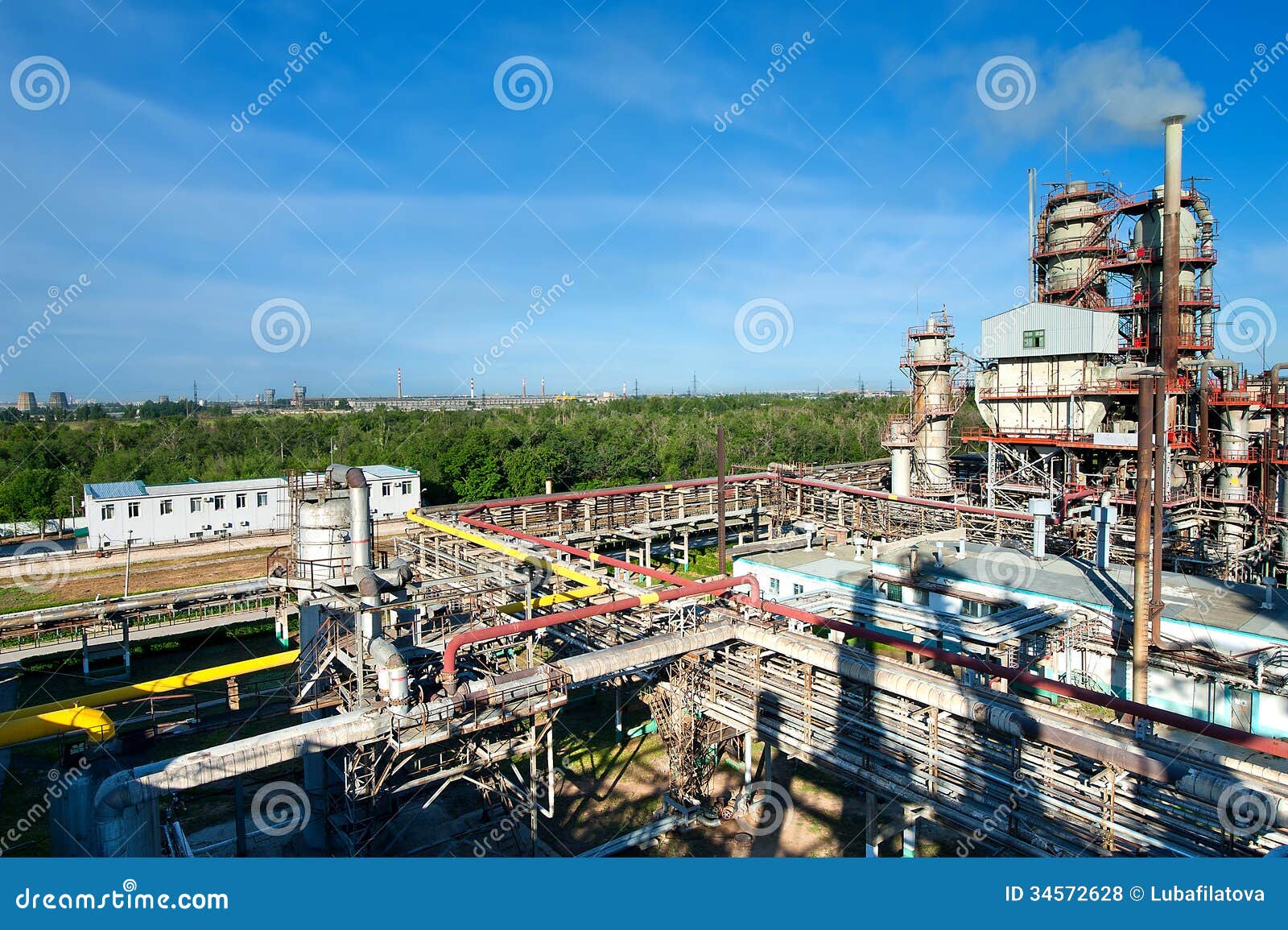 Oil refinery stock photo. Image of fuel, pipeline, industry - 34572628