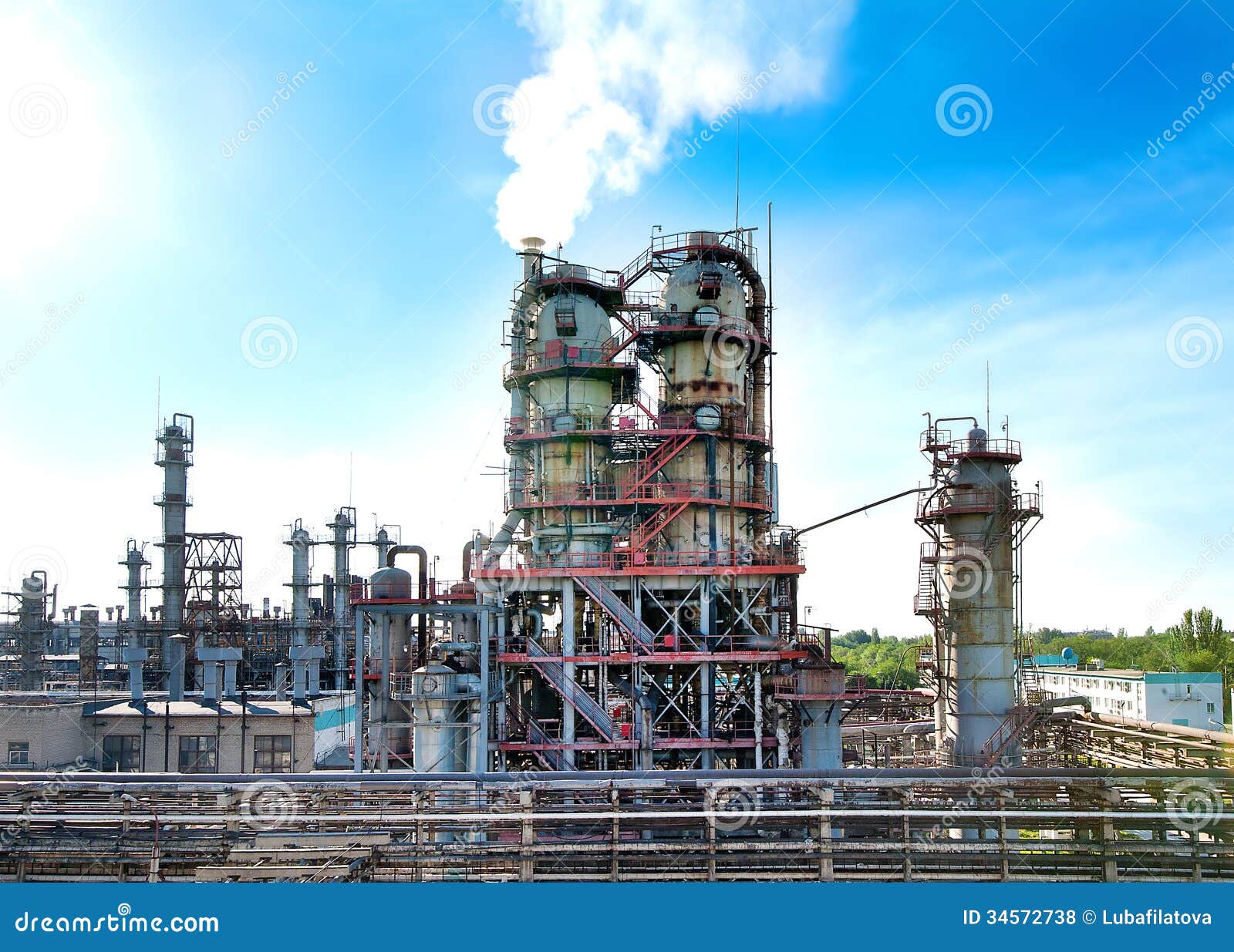 Oil refinery stock photo. Image of industry, works, building - 34572738