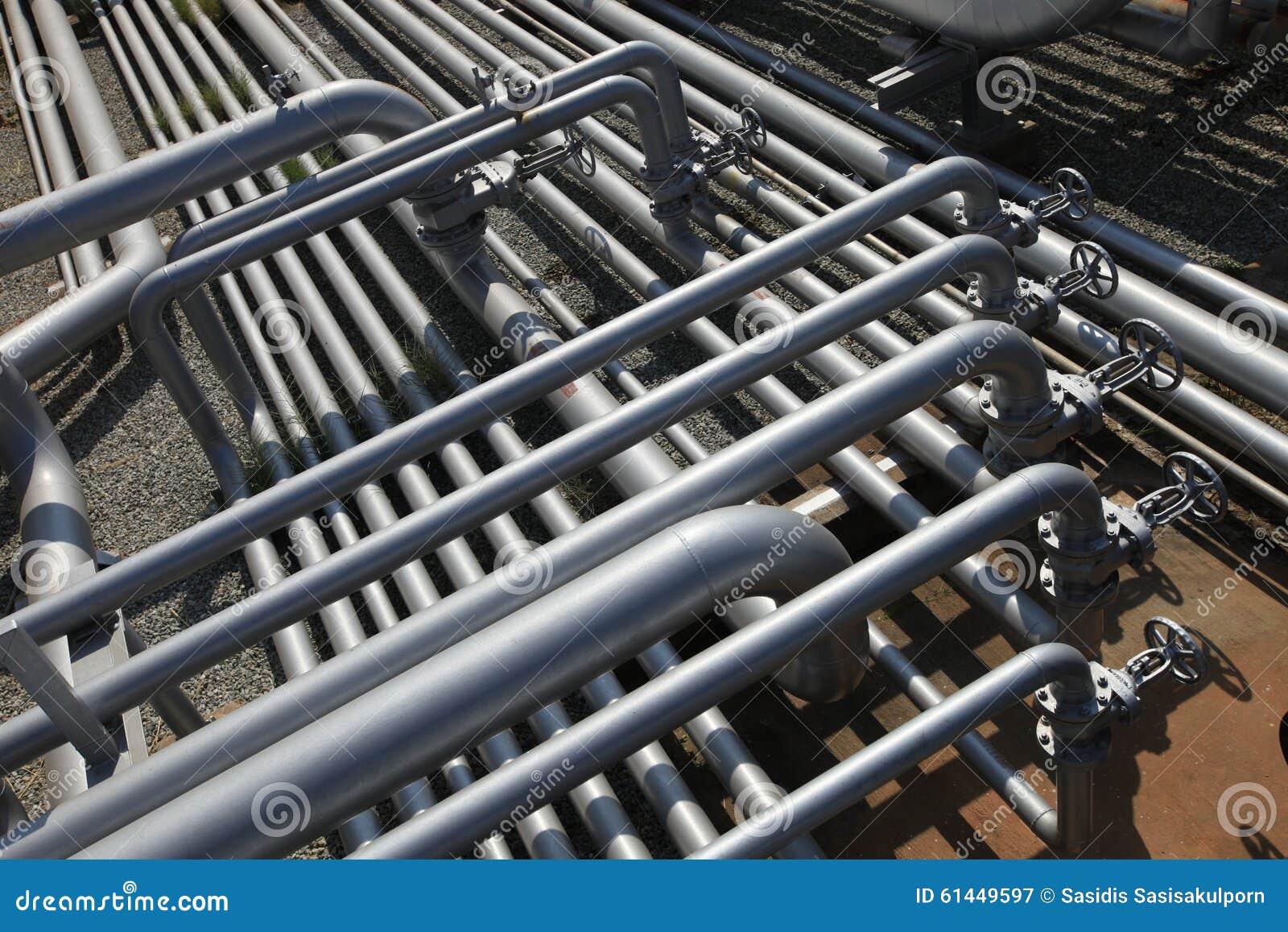 Oil refinery pipeline stock image. Image of environment - 61449597