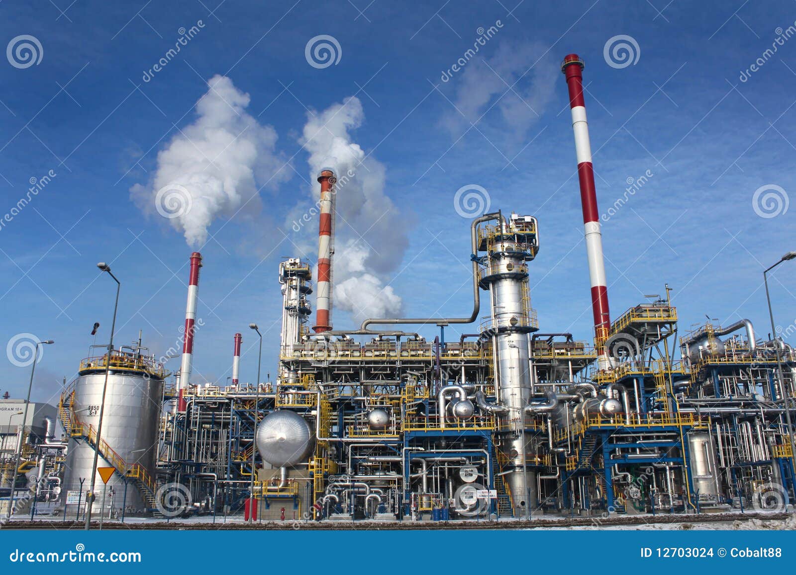 Oil refinery plant stock photo. Image of refinery, pipeline - 12703024
