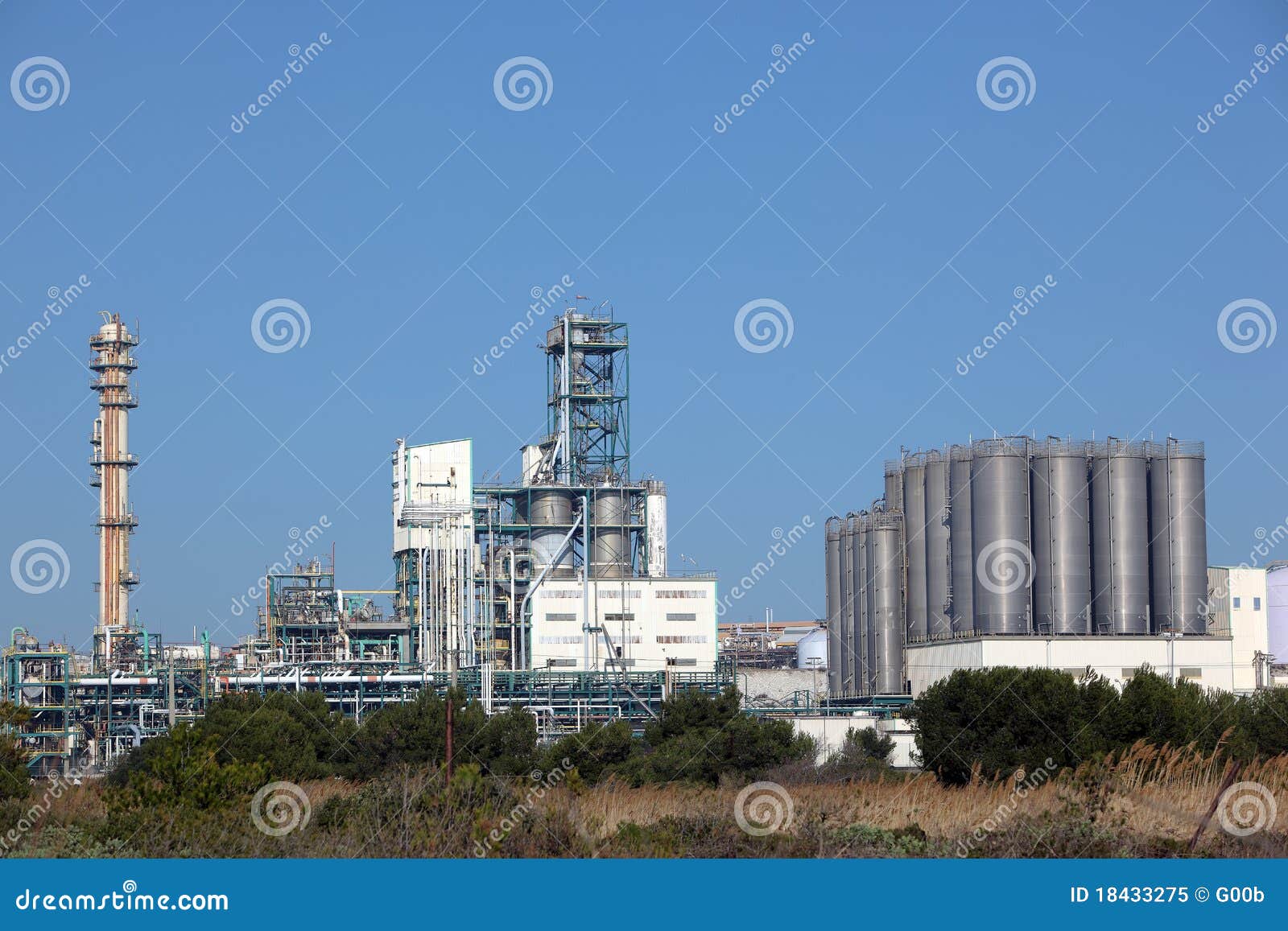 Oil refinery plant stock image. Image of flare, refinery - 18433275