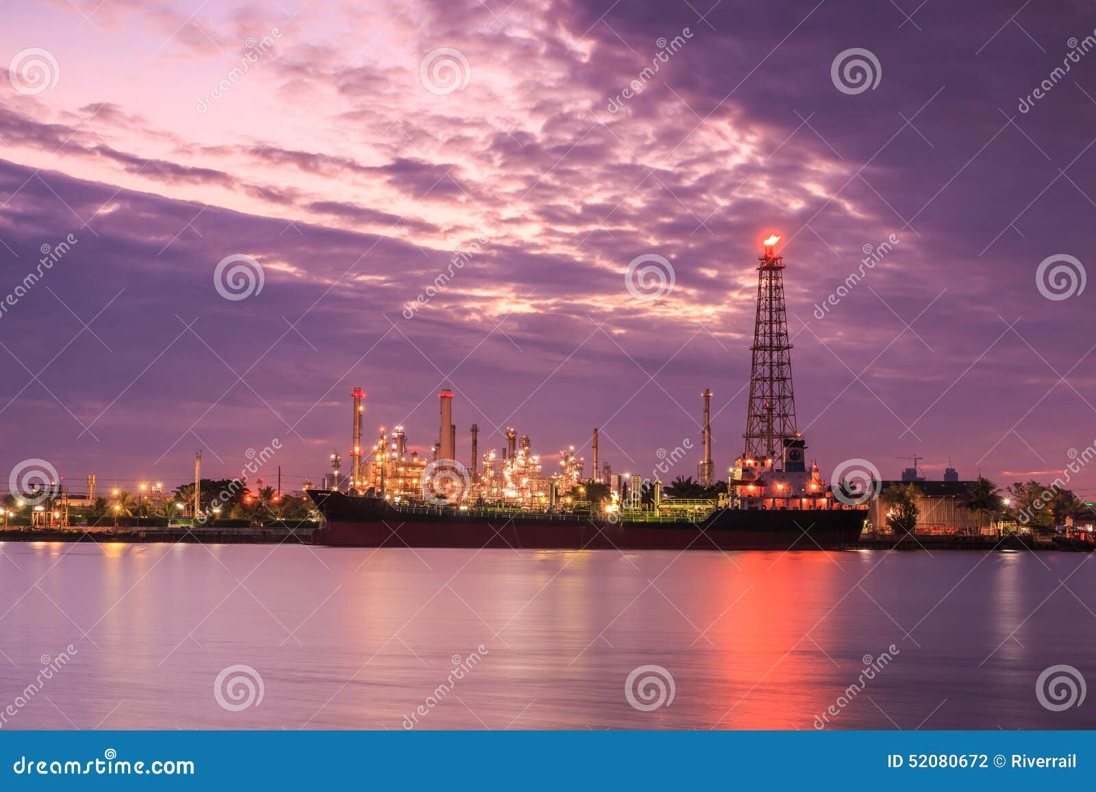 Oil refinery stock photo. Image of distillation, pipe - 52080672