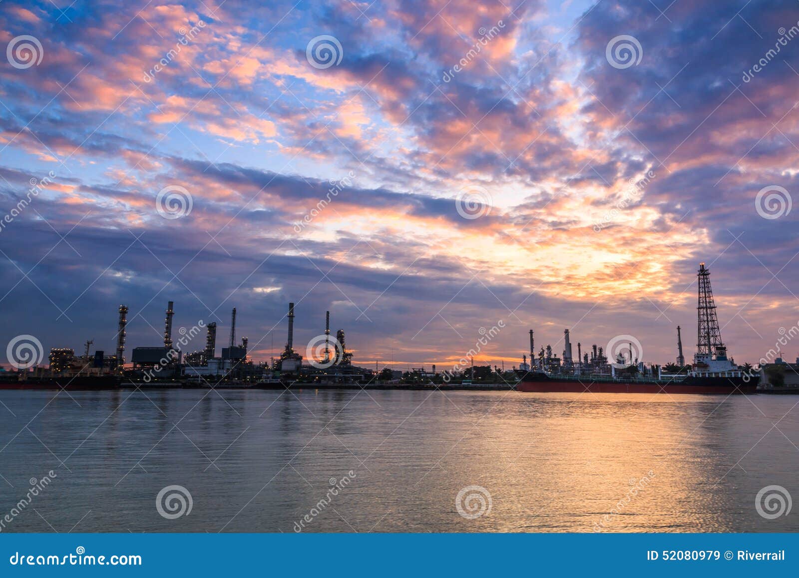 Oil refinery stock image. Image of place, energy, chemical - 52080979