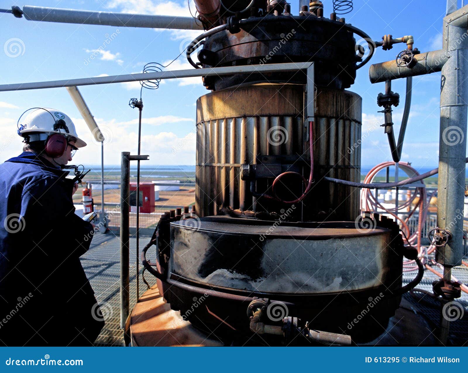 Oil Refinery Safety Inspector Stock Image - Image of petroleum, bush ...