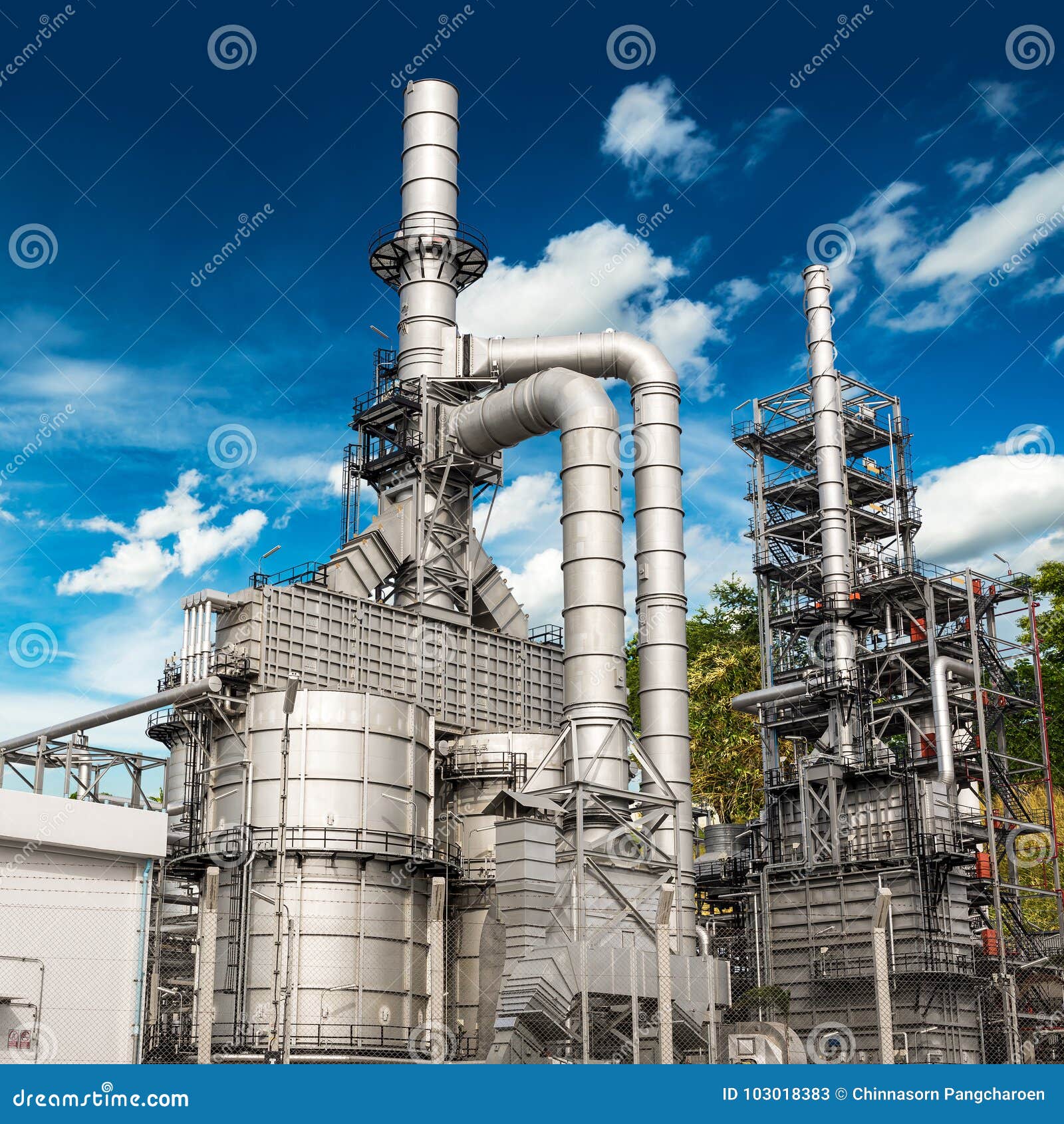 Oil refinery stock image. Image of distillation, smokestack - 103018383
