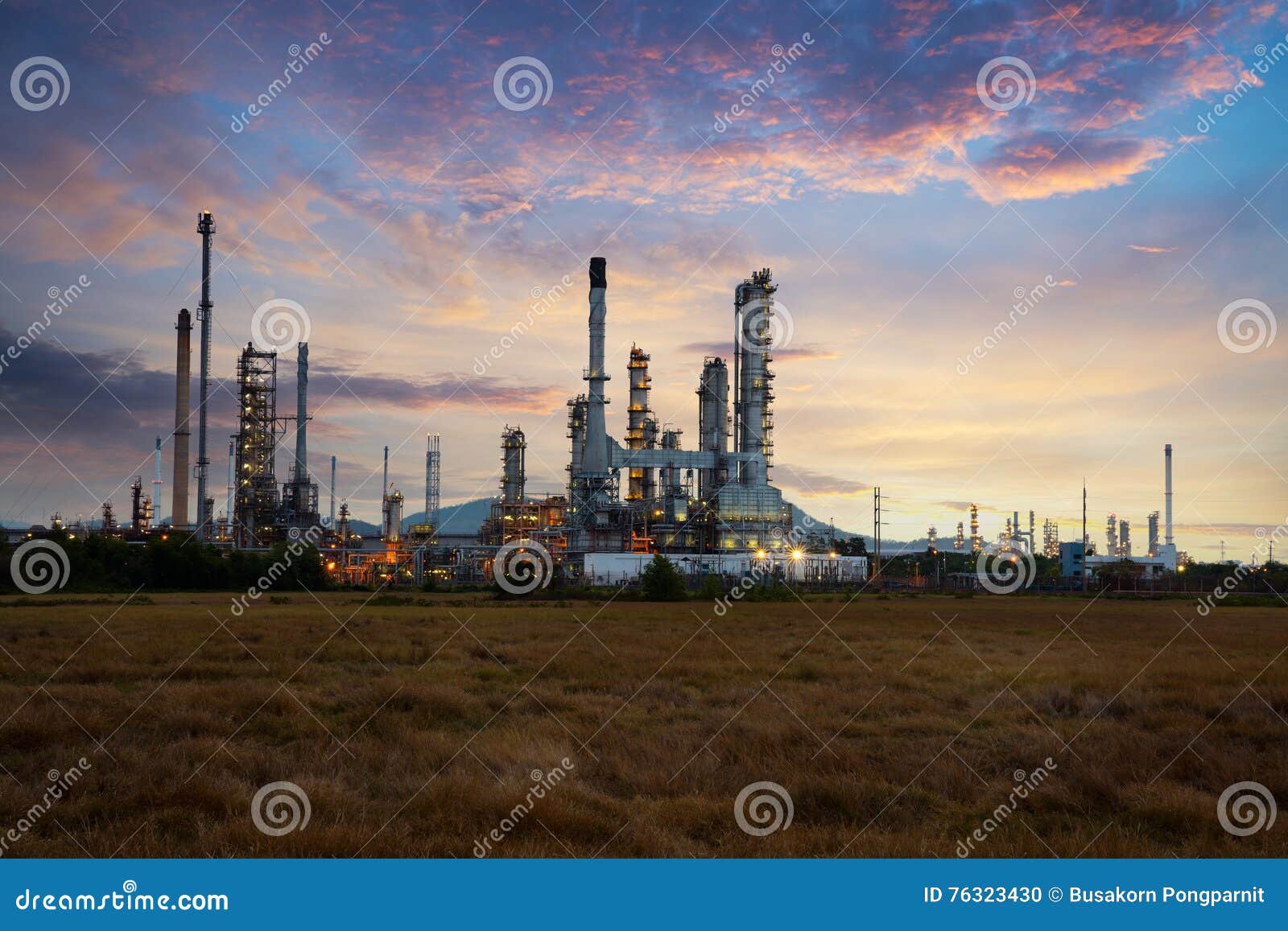 Vertical Refinery Tower In Petrochemical Plant Royalty-Free Stock Photo ...