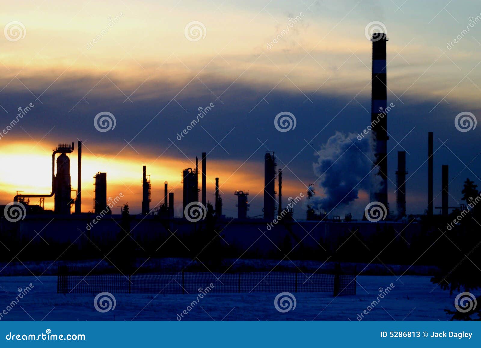 Oil refinery at sunset stock image. Image of stacks, architecture - 5286813