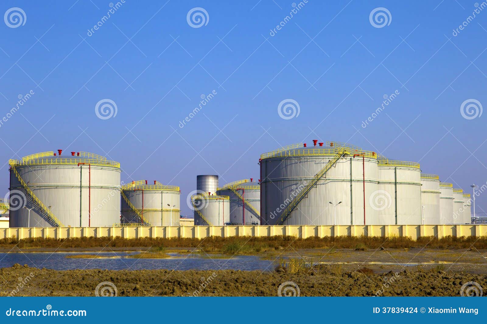 Oil Refinery Tanks stock photo. Image of industrial, hydrocarbon - 37839424