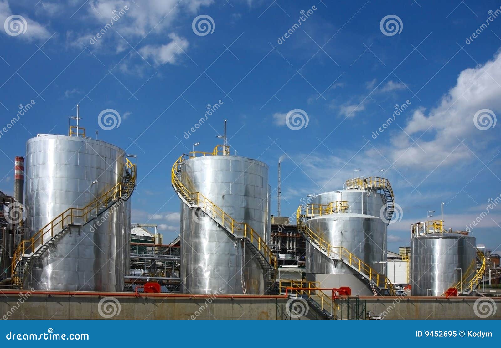 Oil refinery with tanks stock image. Image of fuel, environment - 9452695