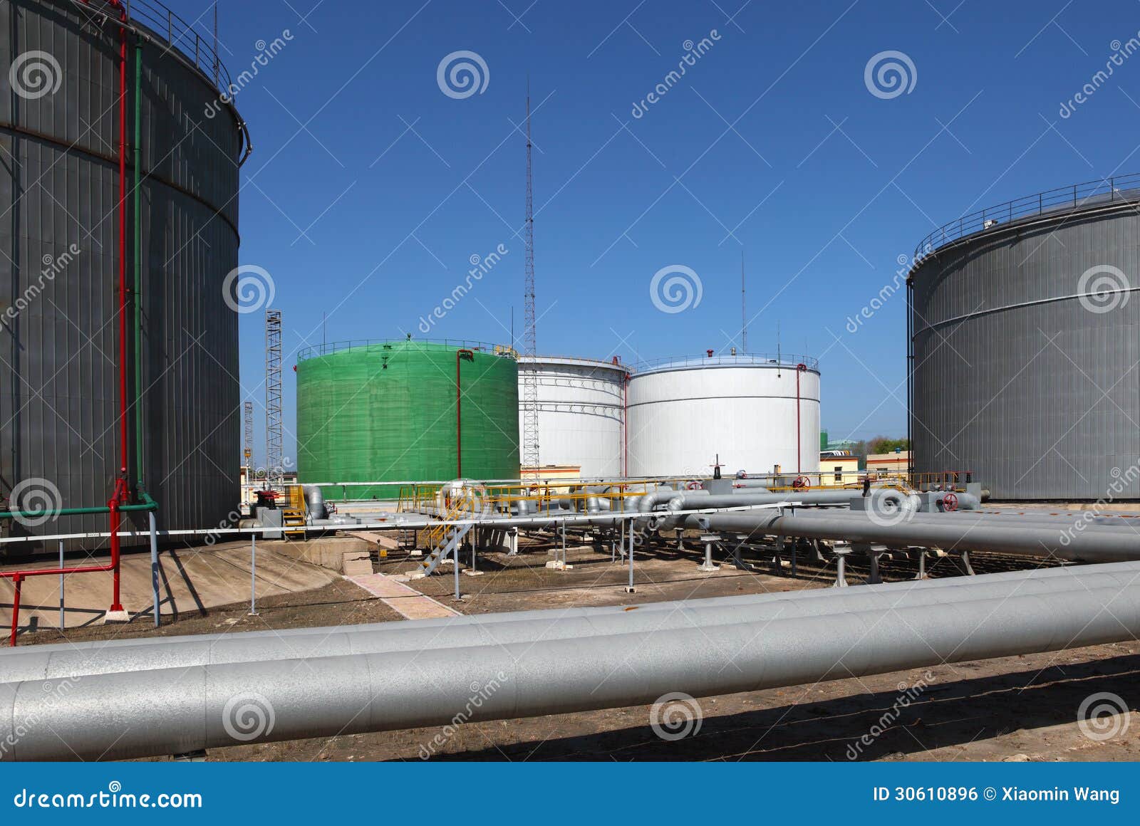 Oil Refinery Tanks stock photo. Image of petroleum, refinery - 30610896