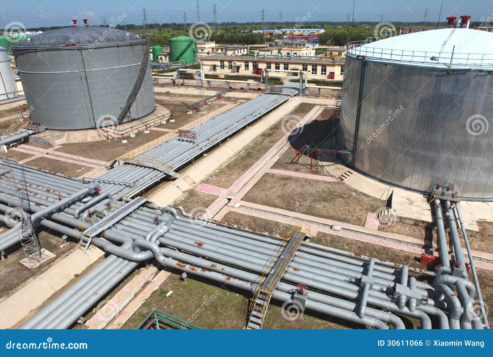 Oil Refinery Tanks stock photo. Image of corporation - 30611066
