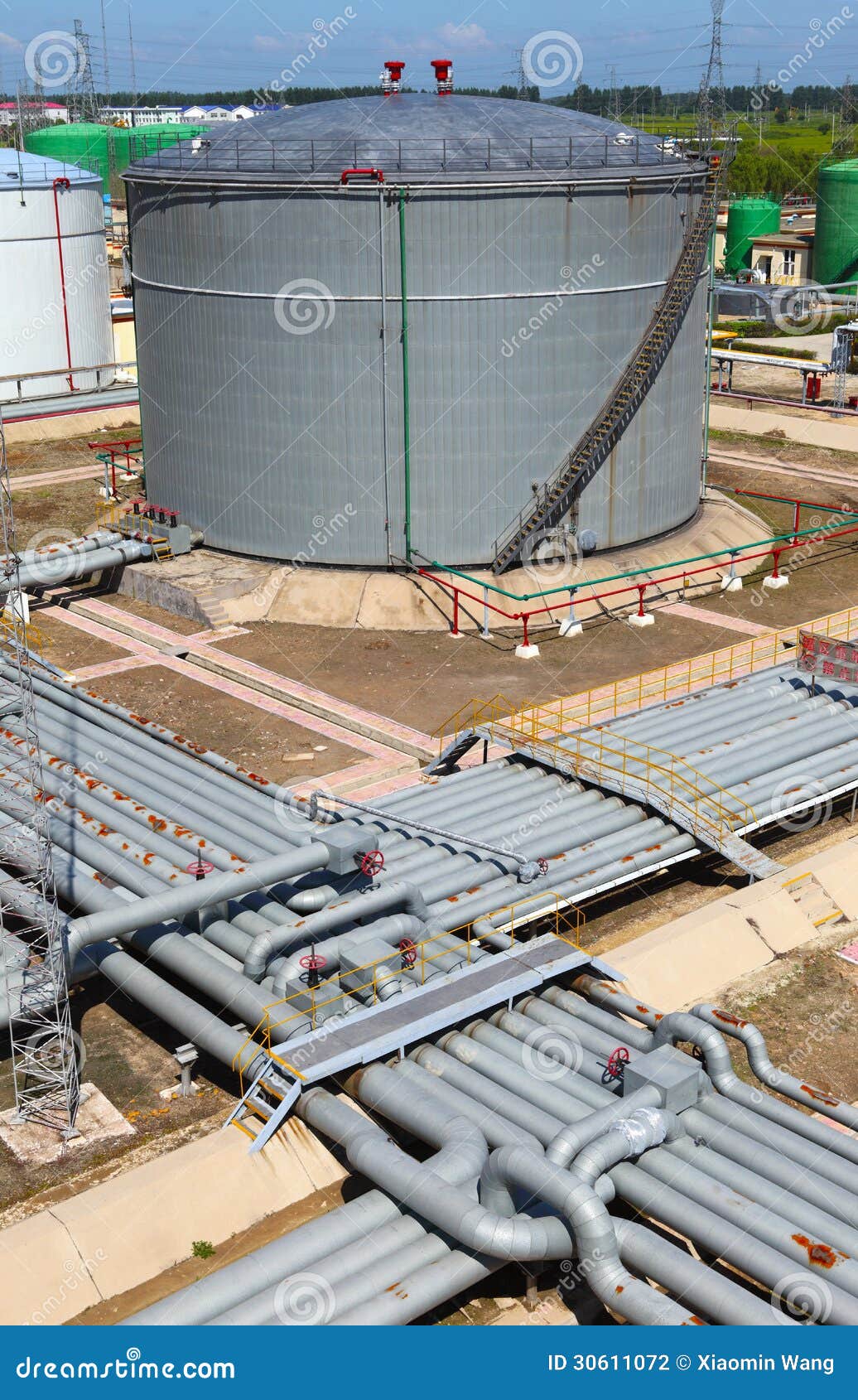Oil Refinery Tanks stock photo. Image of production, petroleum - 30611072