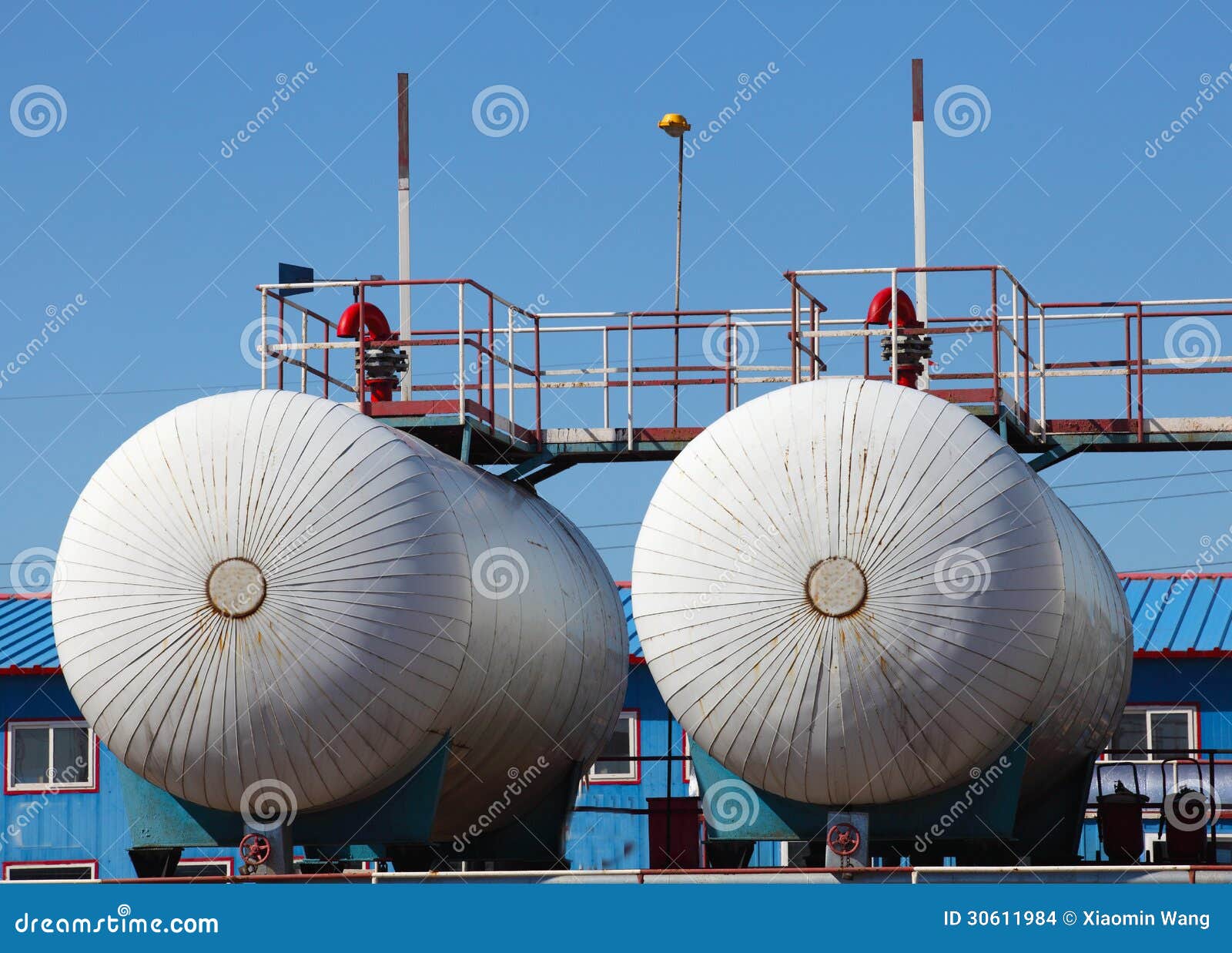 Oil Refinery Tanks stock photo. Image of crude, environment - 30611984