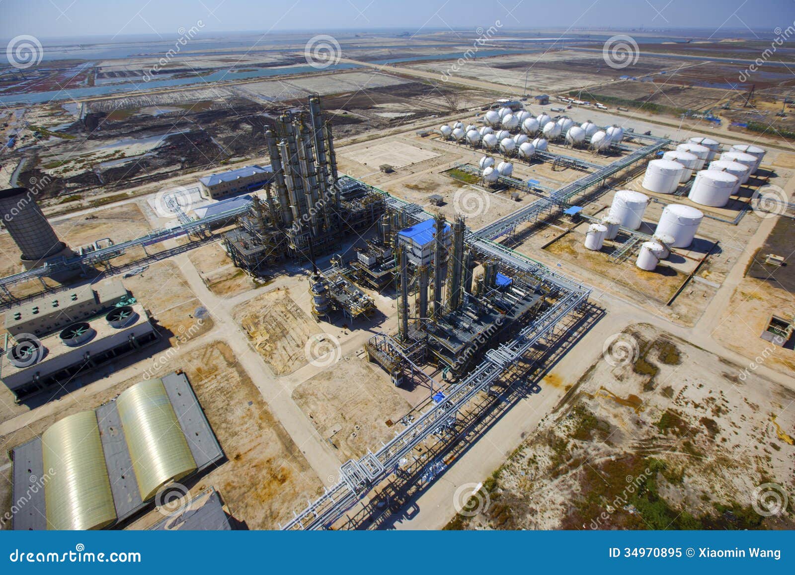 Oil Refinery Tanks stock image. Image of fuel, industrial - 34970895