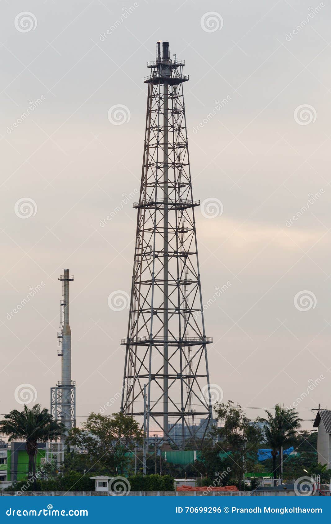 Oil refinery tower stock photo. Image of light, carbon - 70699296